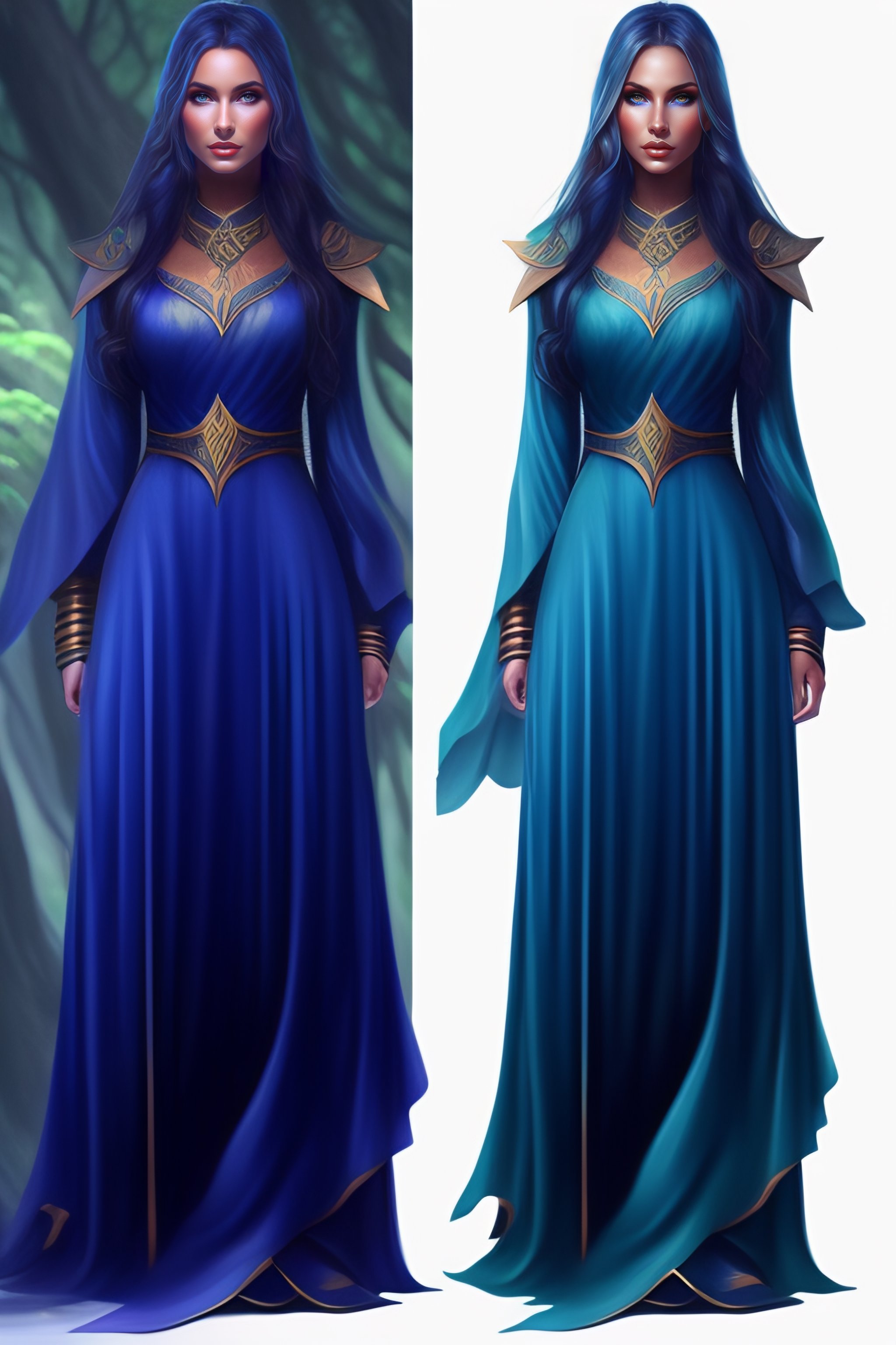 Lexica Forest Elf Dress Concept Art Black And Blue Colors No Background