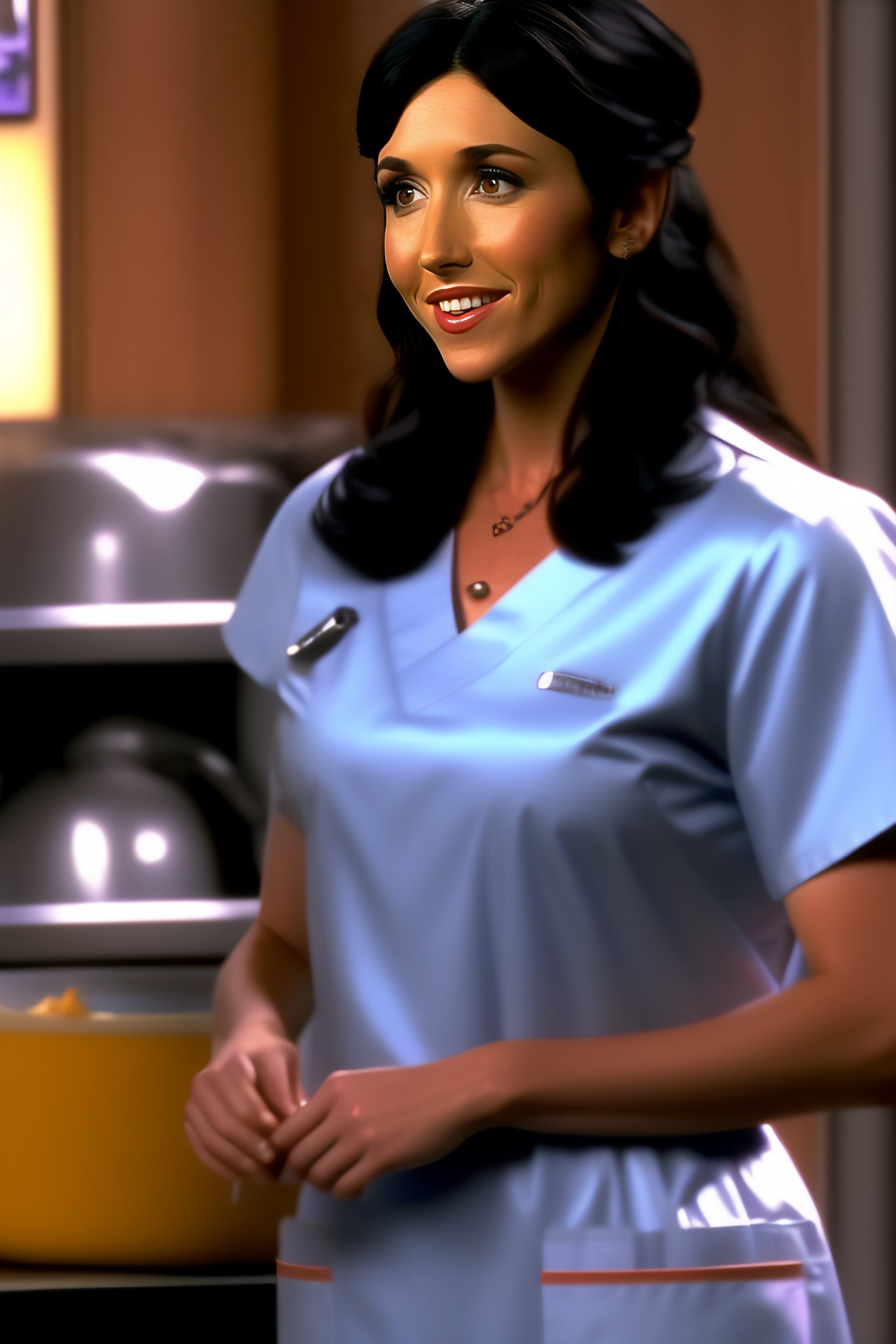 Lexica - Black haired Sarah Chalke screencap of a scene in an episode ...