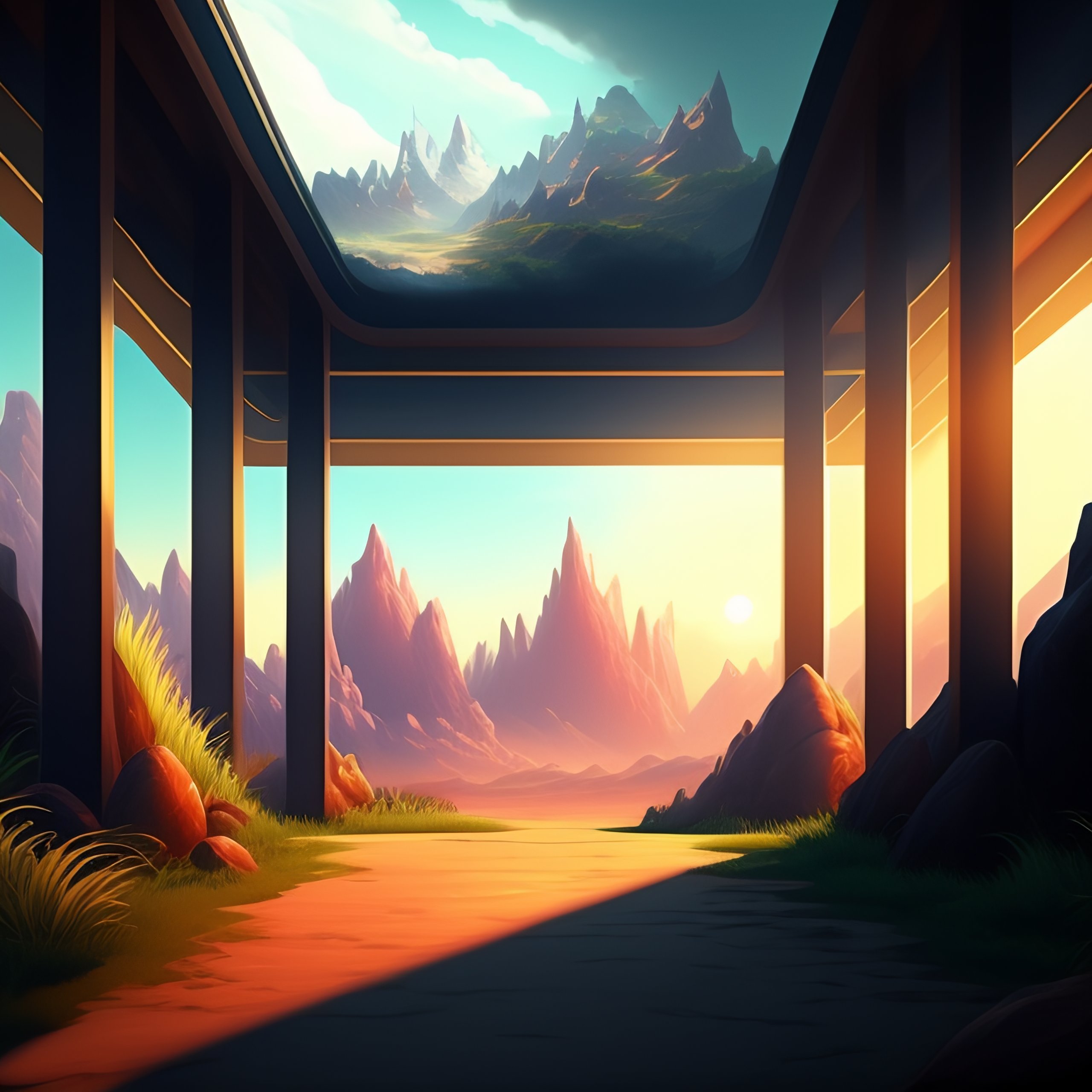 Lexica - Draw a game scenery background that represents a movie studio ...