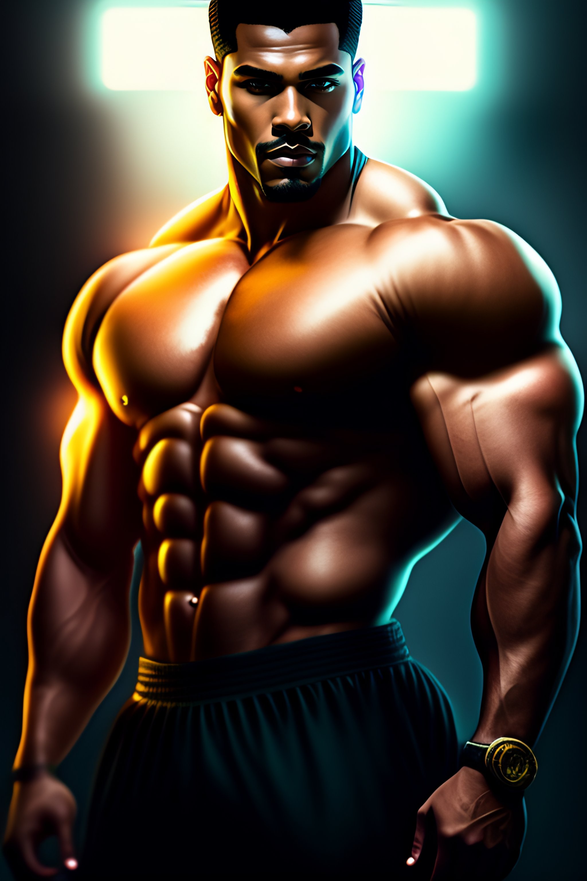 Lexica - Handsome portrait of a spartan guy bodybuilder posing, radiant ...