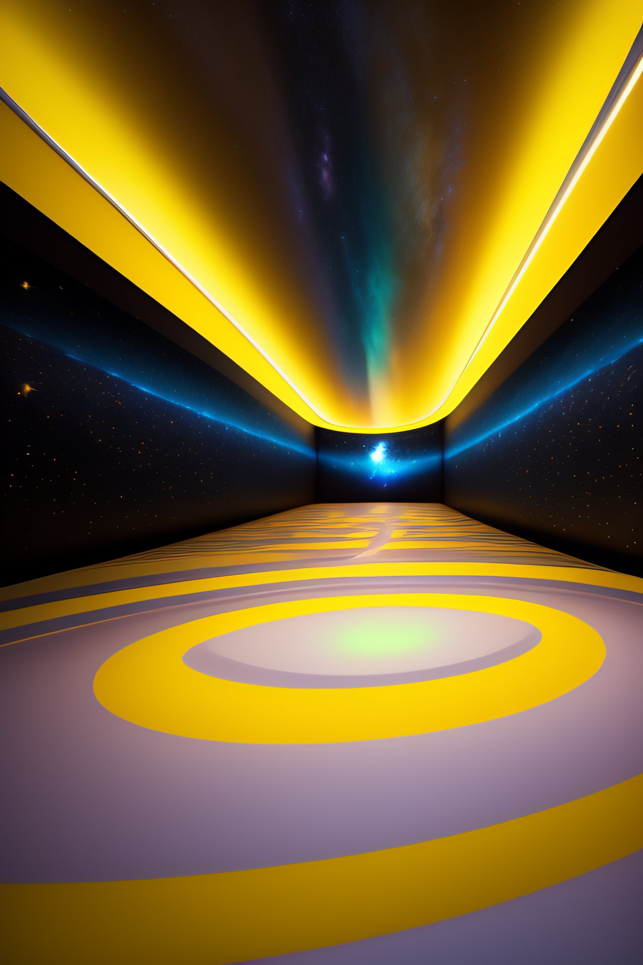 Lexica - One-point perspective, starry sky, universe, columns,desks ...