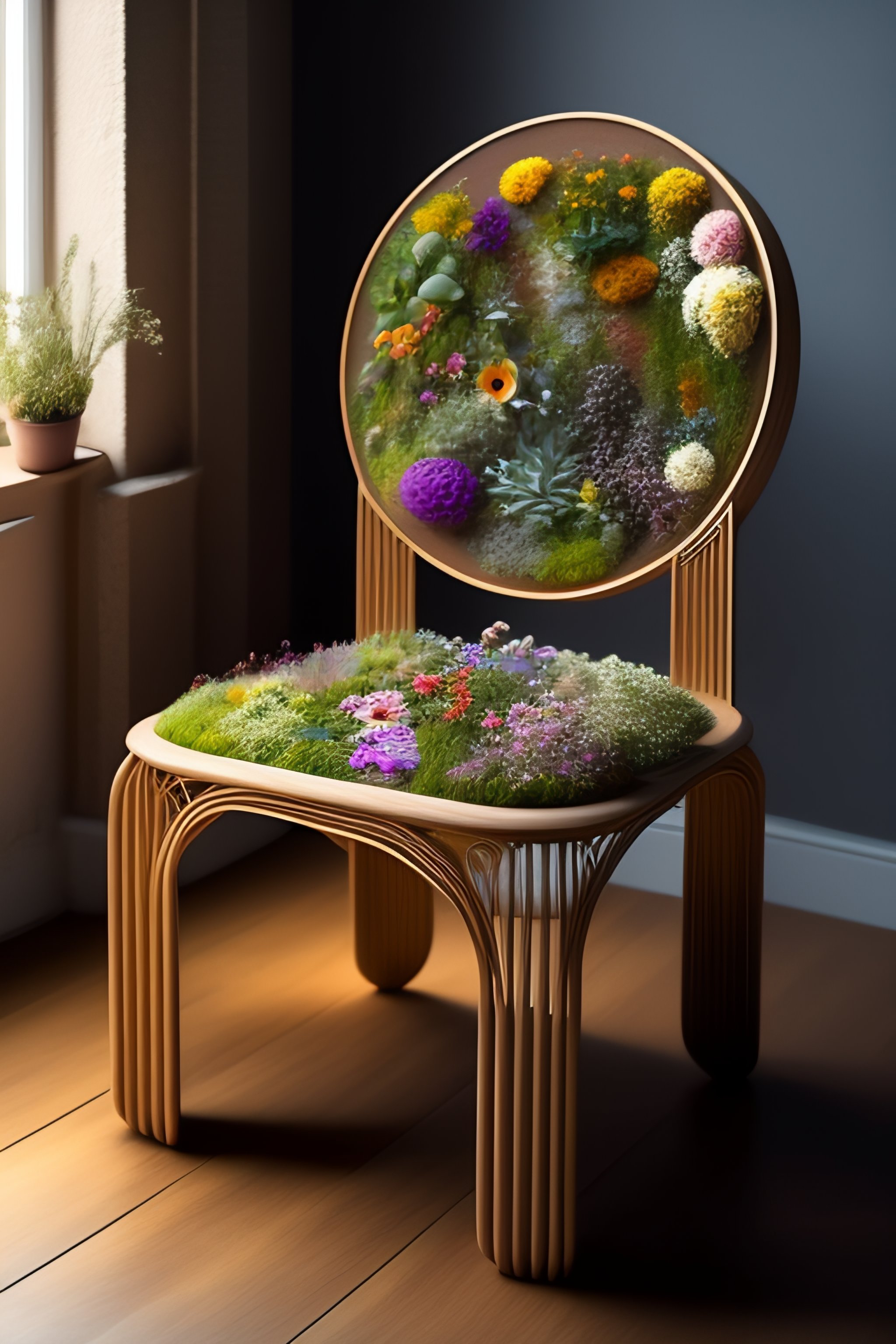 Lexica - SURREAL Artisanal chair made entirely of local plants flowers ...