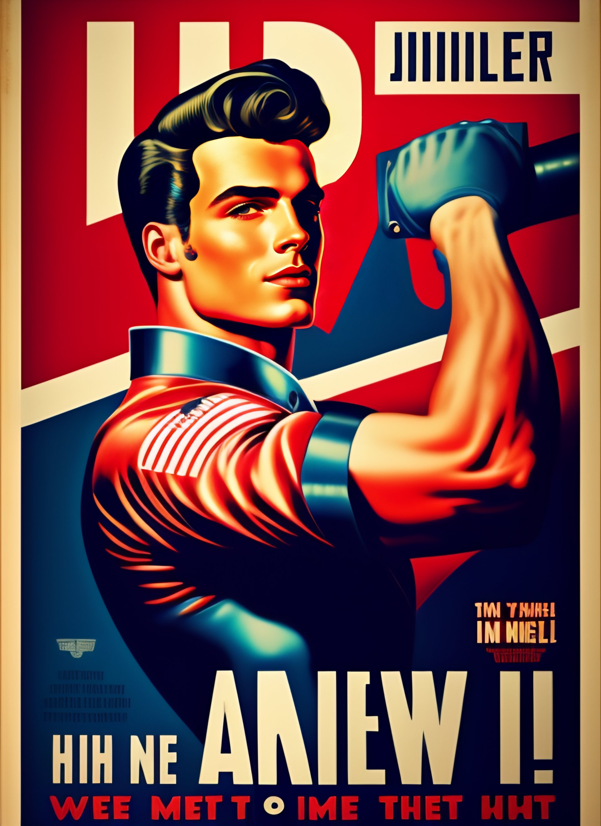 Lexica - A male young man the riveter "We can do it !" poster by John ...