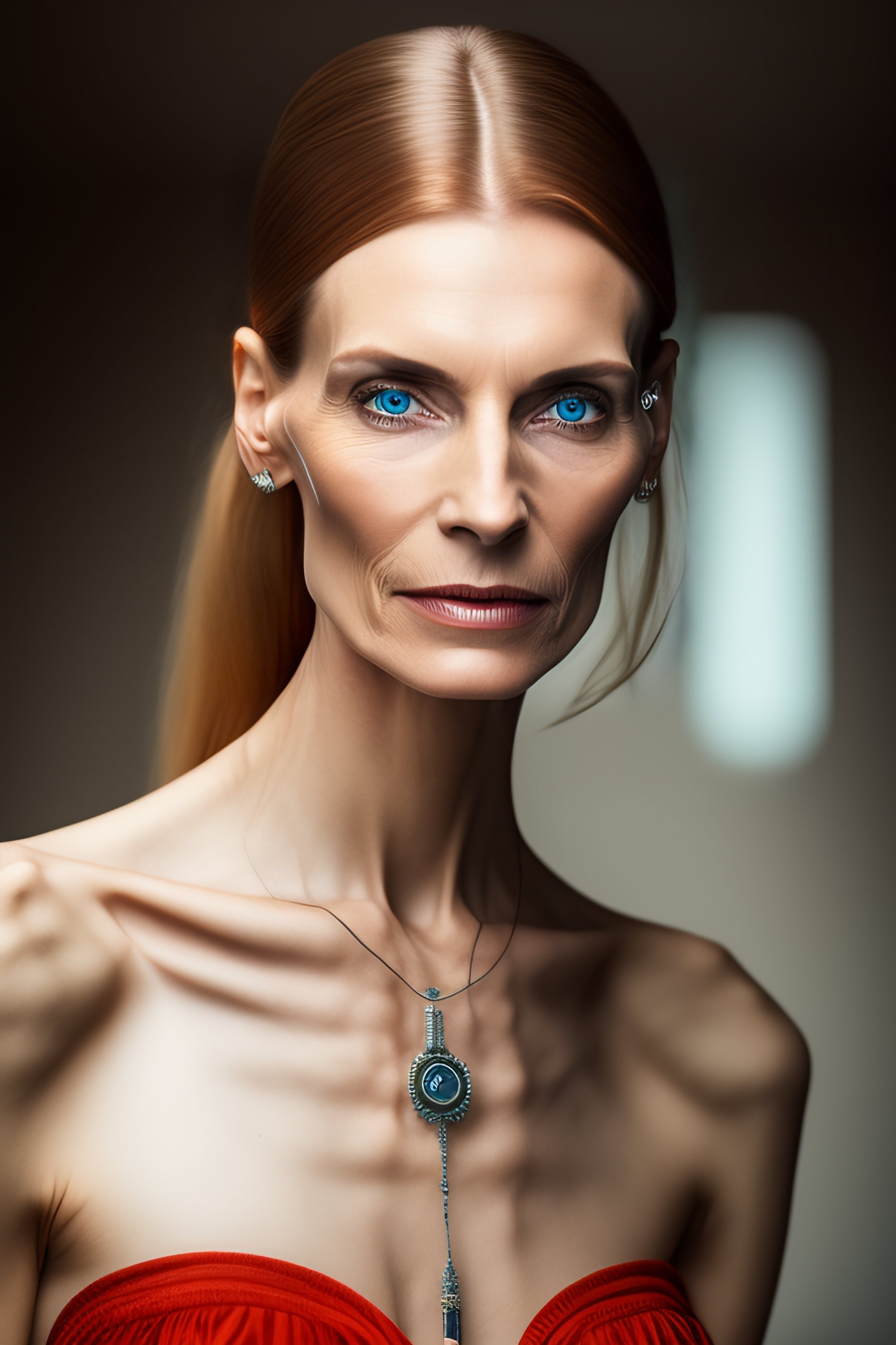 Lexica - Scary skinny tall pale woman with scars on her face, with an ...