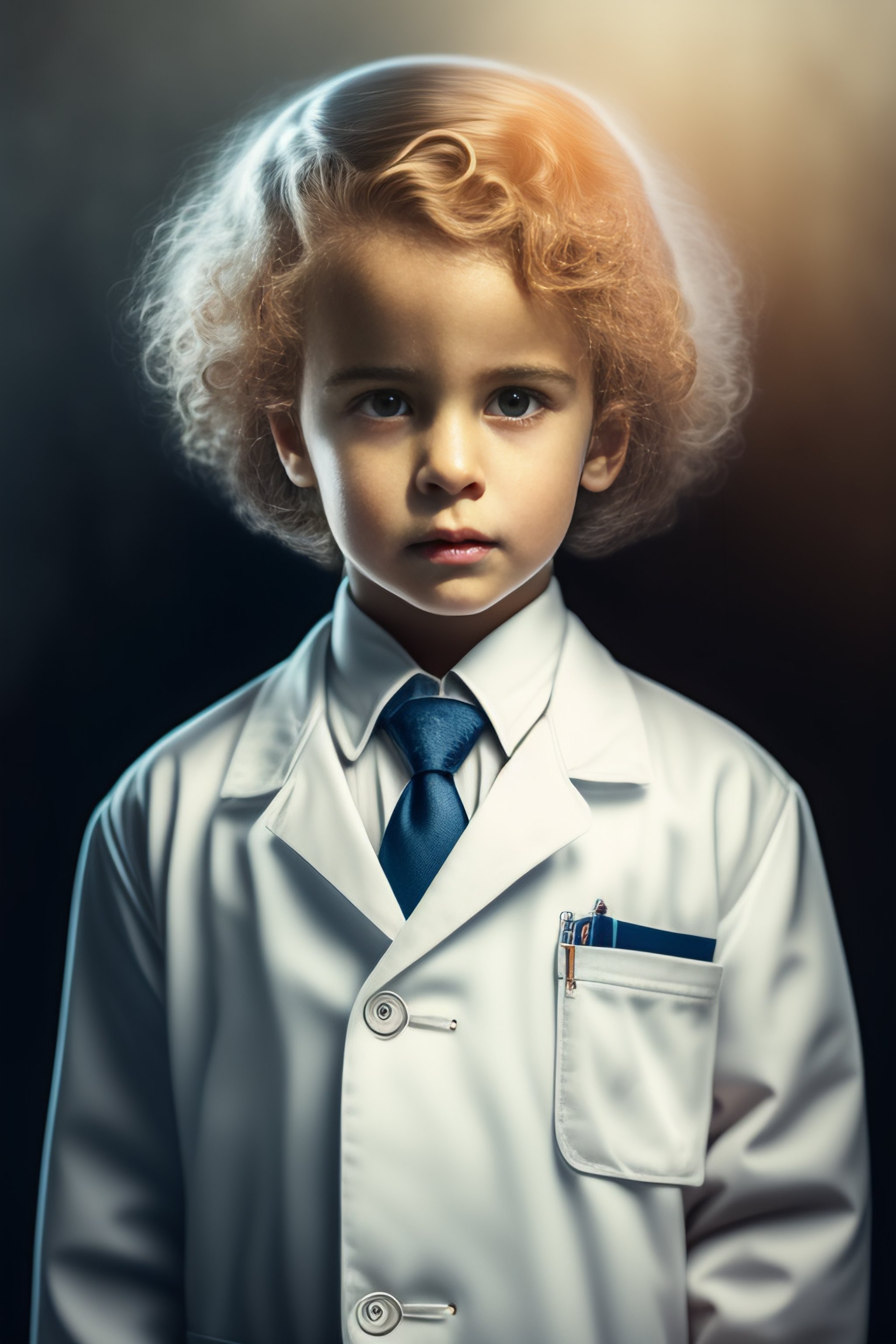 Lexica - An old mad scientist in a children's style in a white coat and ...