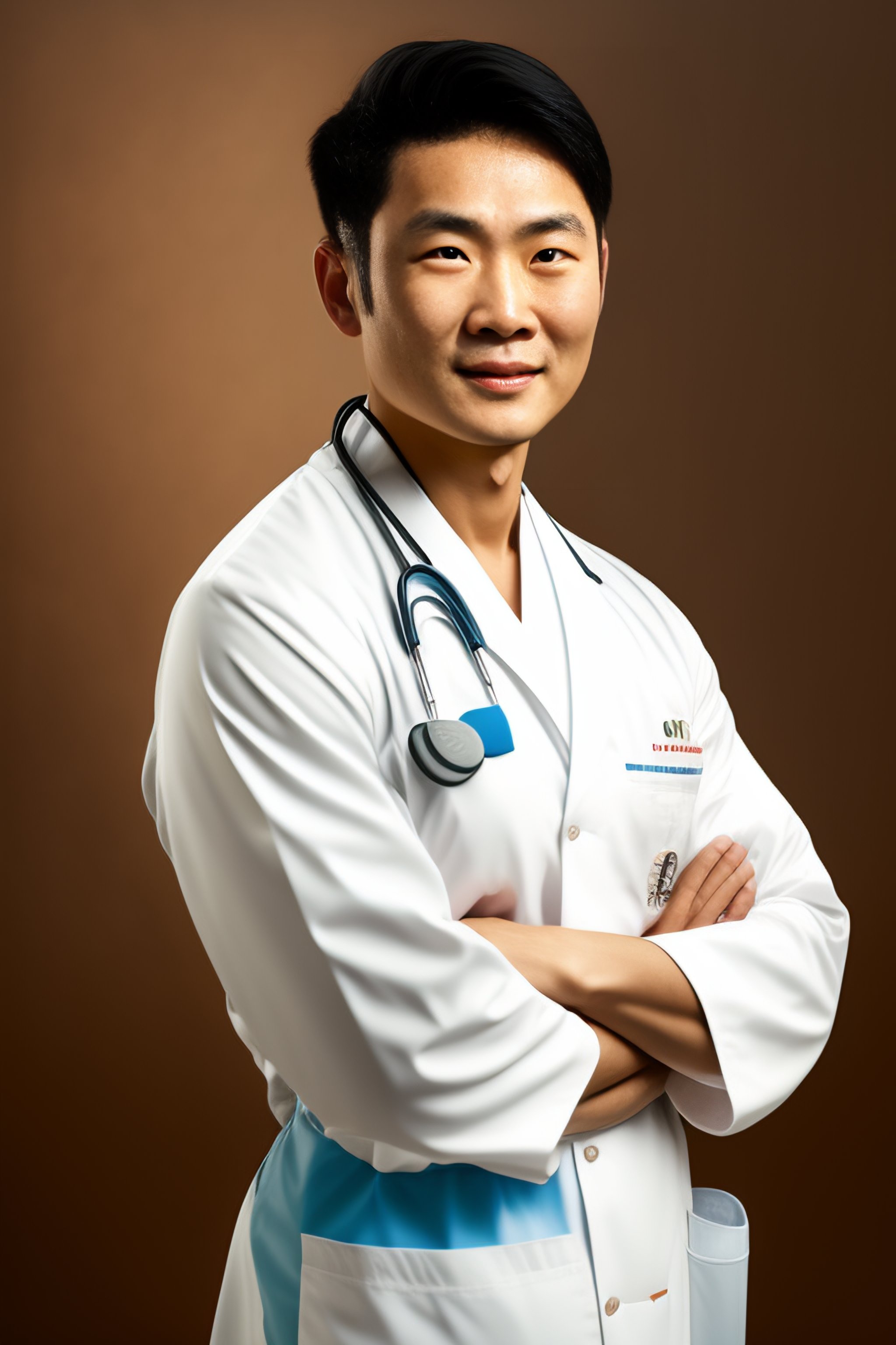 Lexica - Portrait of a male Asian nurse