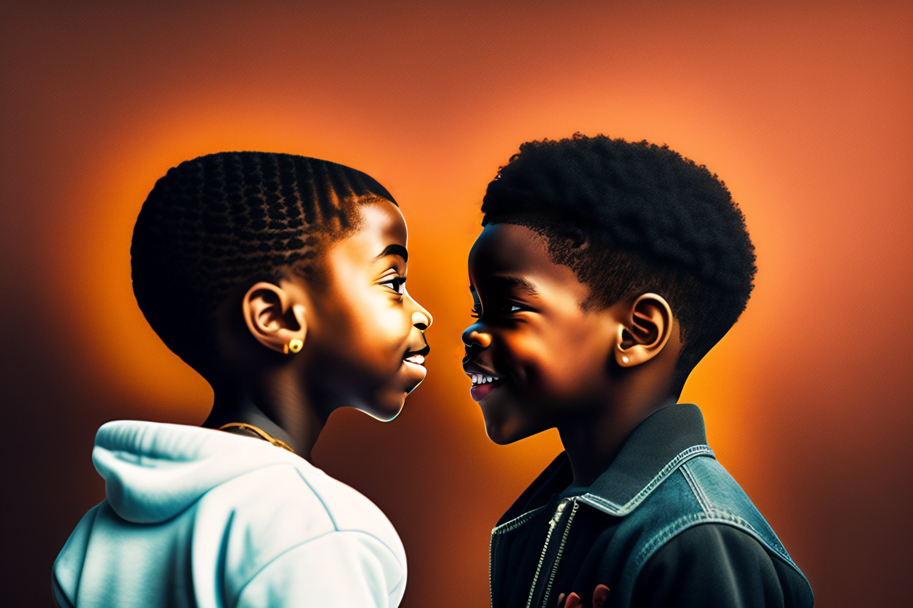 Lexica - Black boy talking to a stranger with kind words