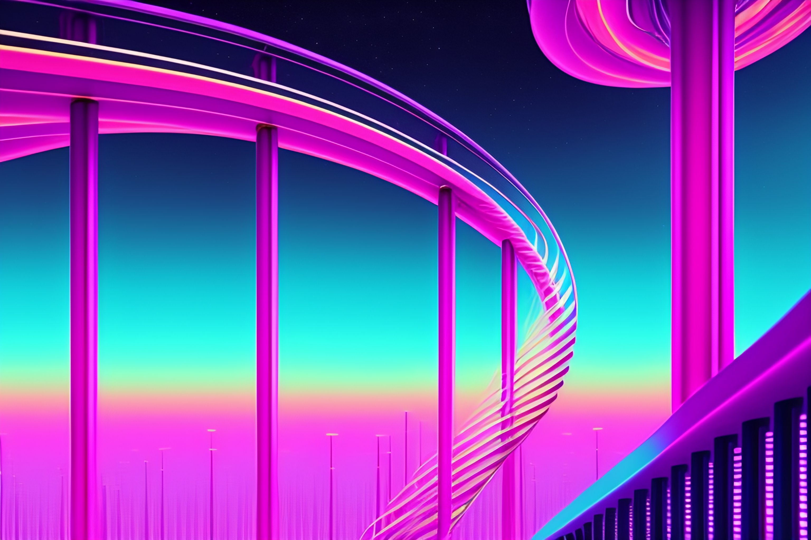 Lexica - 70s futuristic illustration of DNA in a cyberpunk setting pink ...