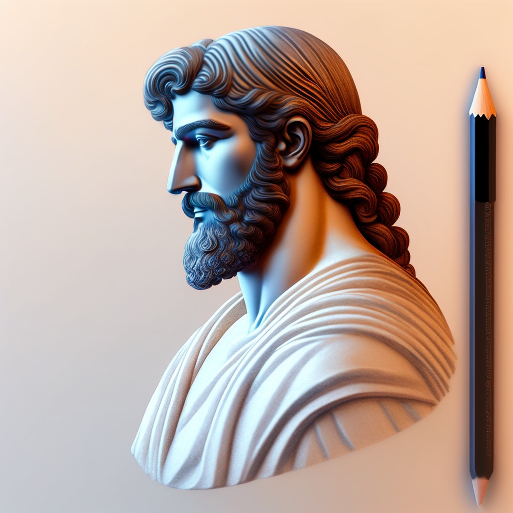 Lexica - Antique character, ancient greek thinker, drawn in pencil, no ...