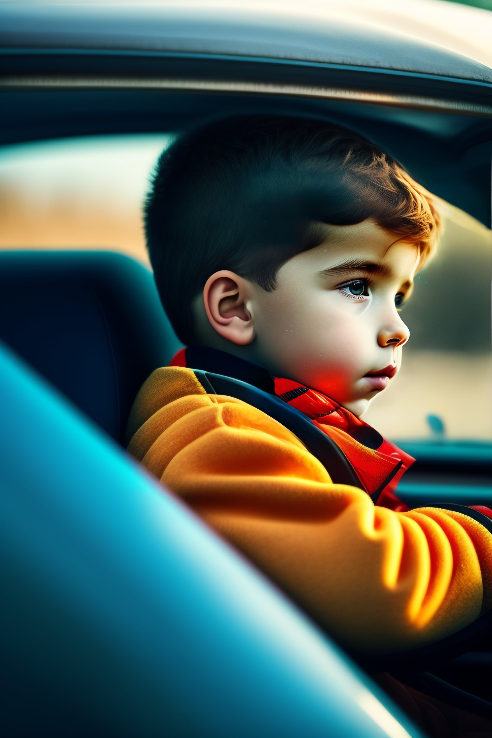 Lexica - A boy in a car