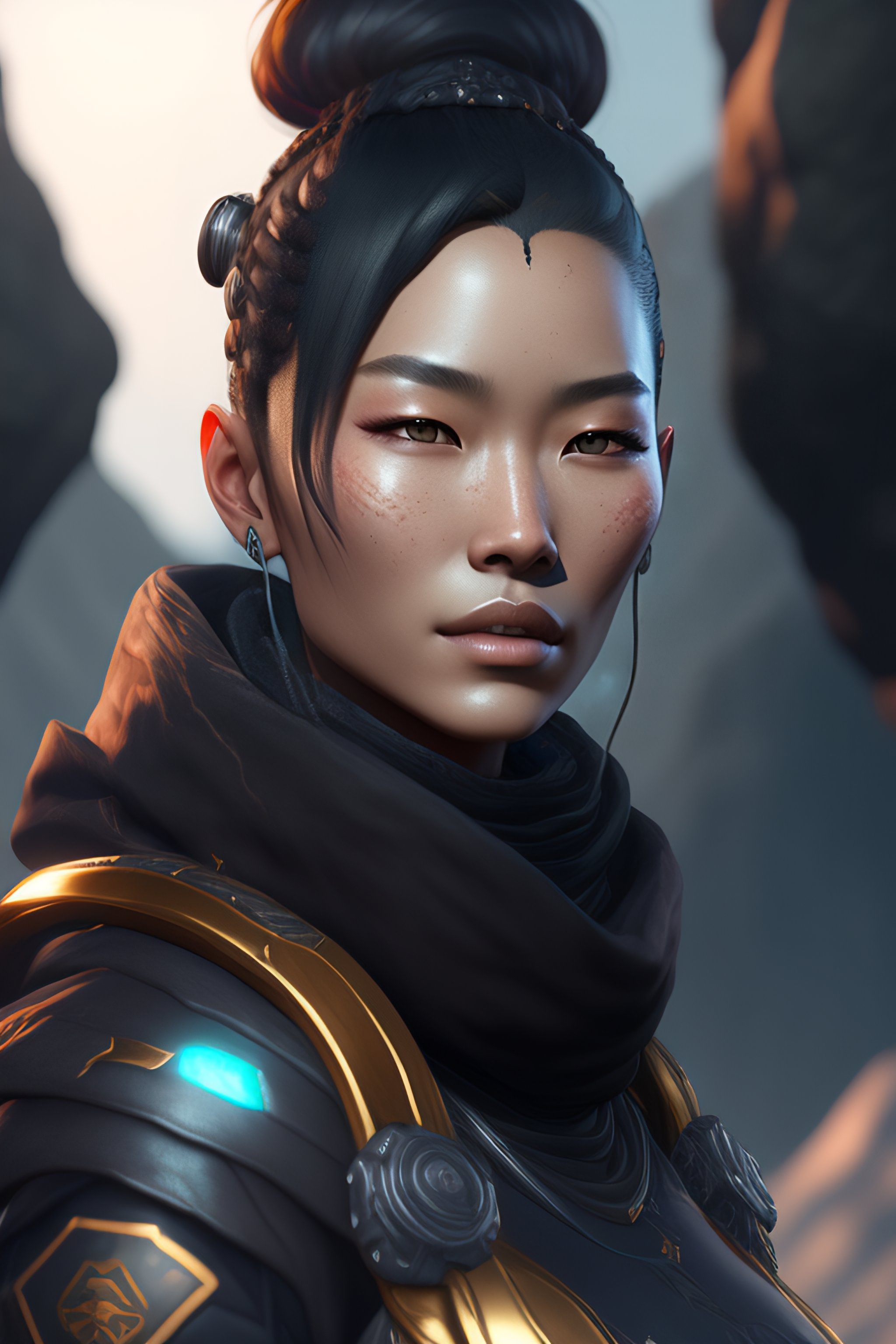 Lexica - Ultra detailed facial portrait of wraith from apex legends ...
