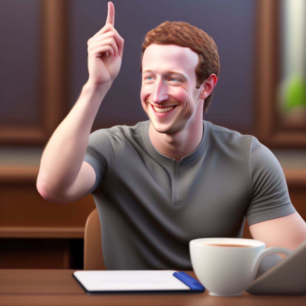 Lexica - Zuckerberg in a good mood shows an ok sign, realistic, waist ...