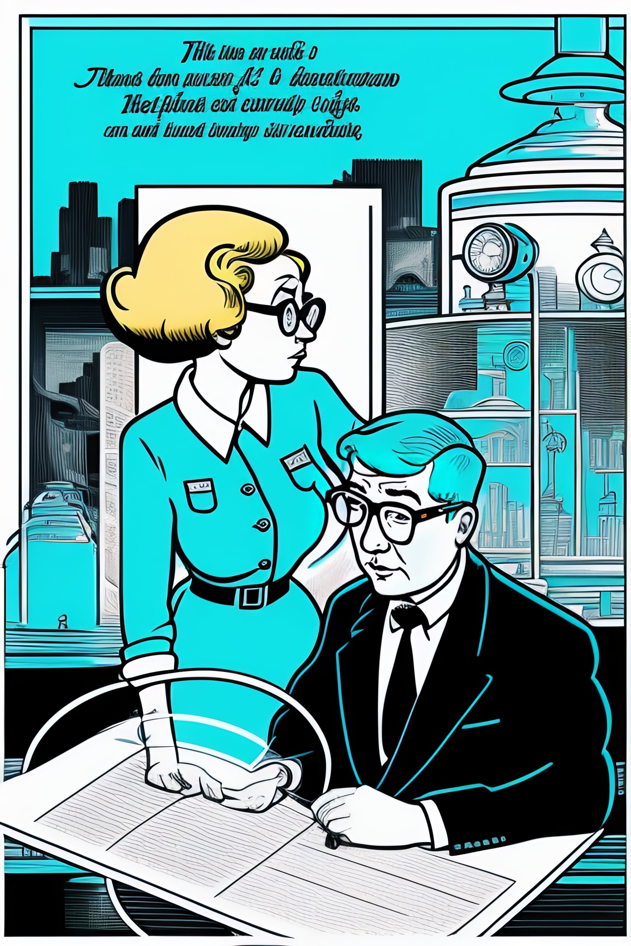 Lexica - Chaotic hand drawing cyan sketch illustration retro of a man ...