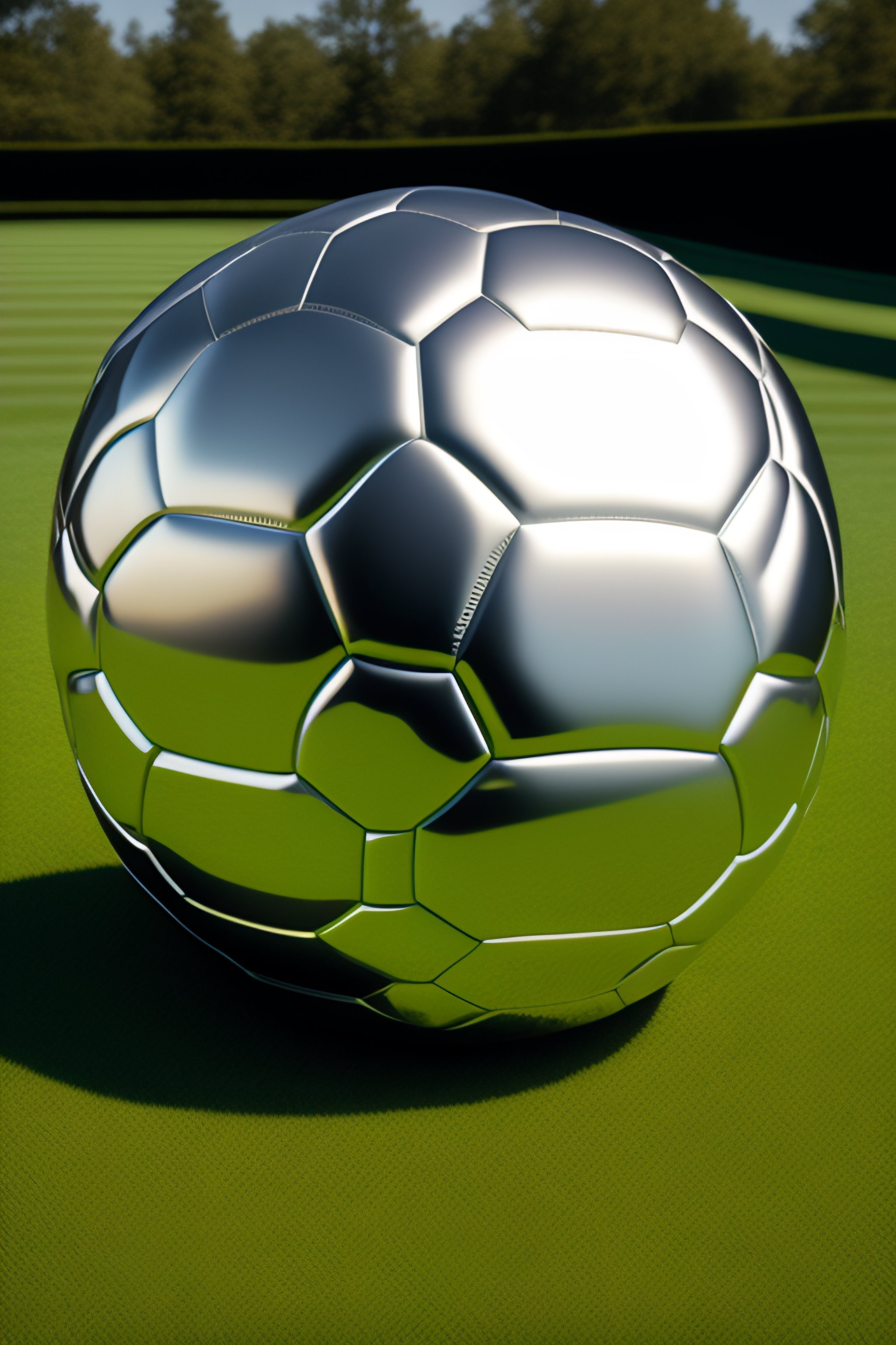 Lexica - Silver inflatable soccer ball with hype brand stickers, centered