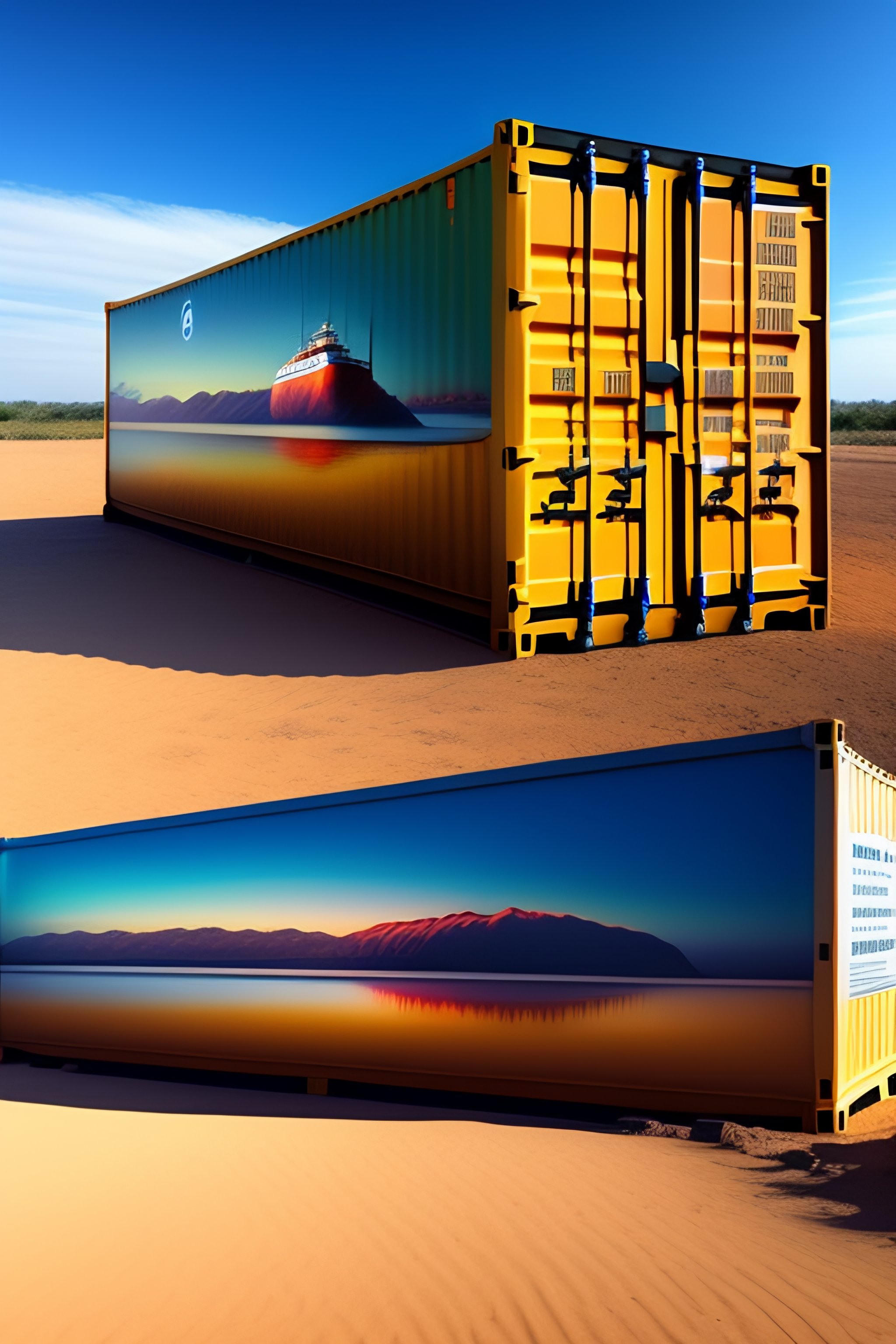 Lexica - 20 foot shipping container with text "container-deshevo ...