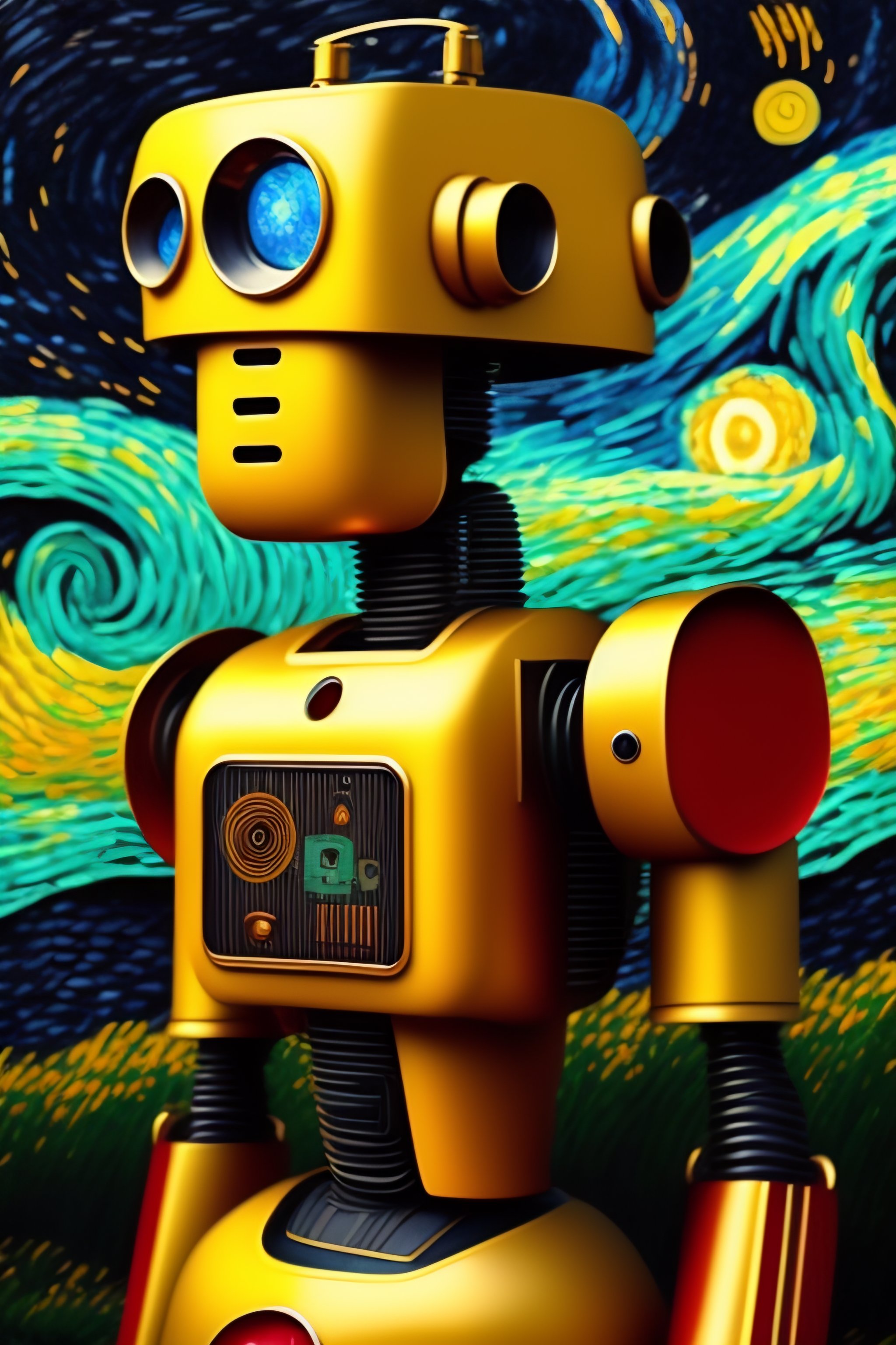 Lexica - A robot looked sadly, style of Van Gogh.