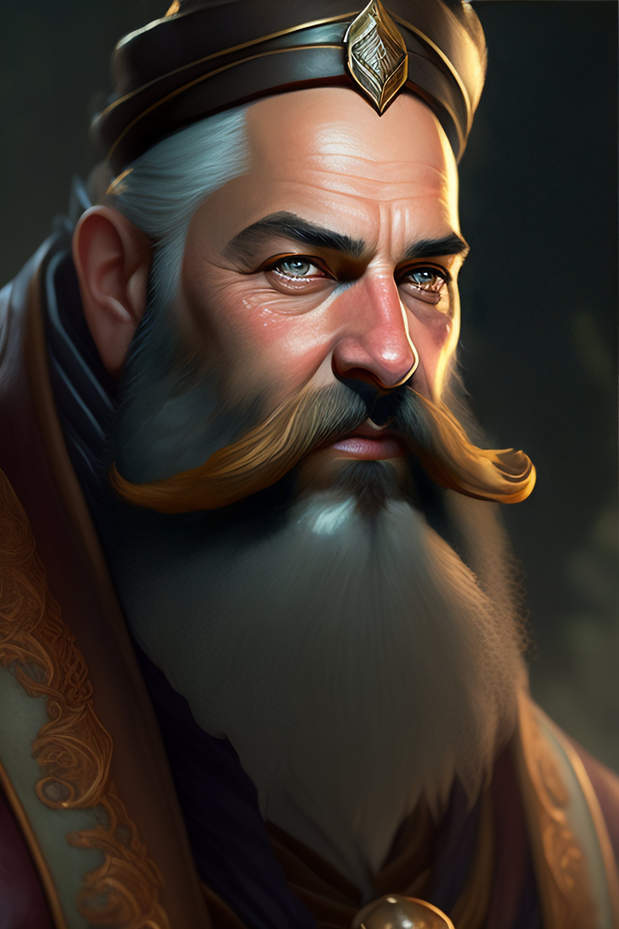 Lexica - A detailed portrait of a frog wise elderman with a beard, by ...