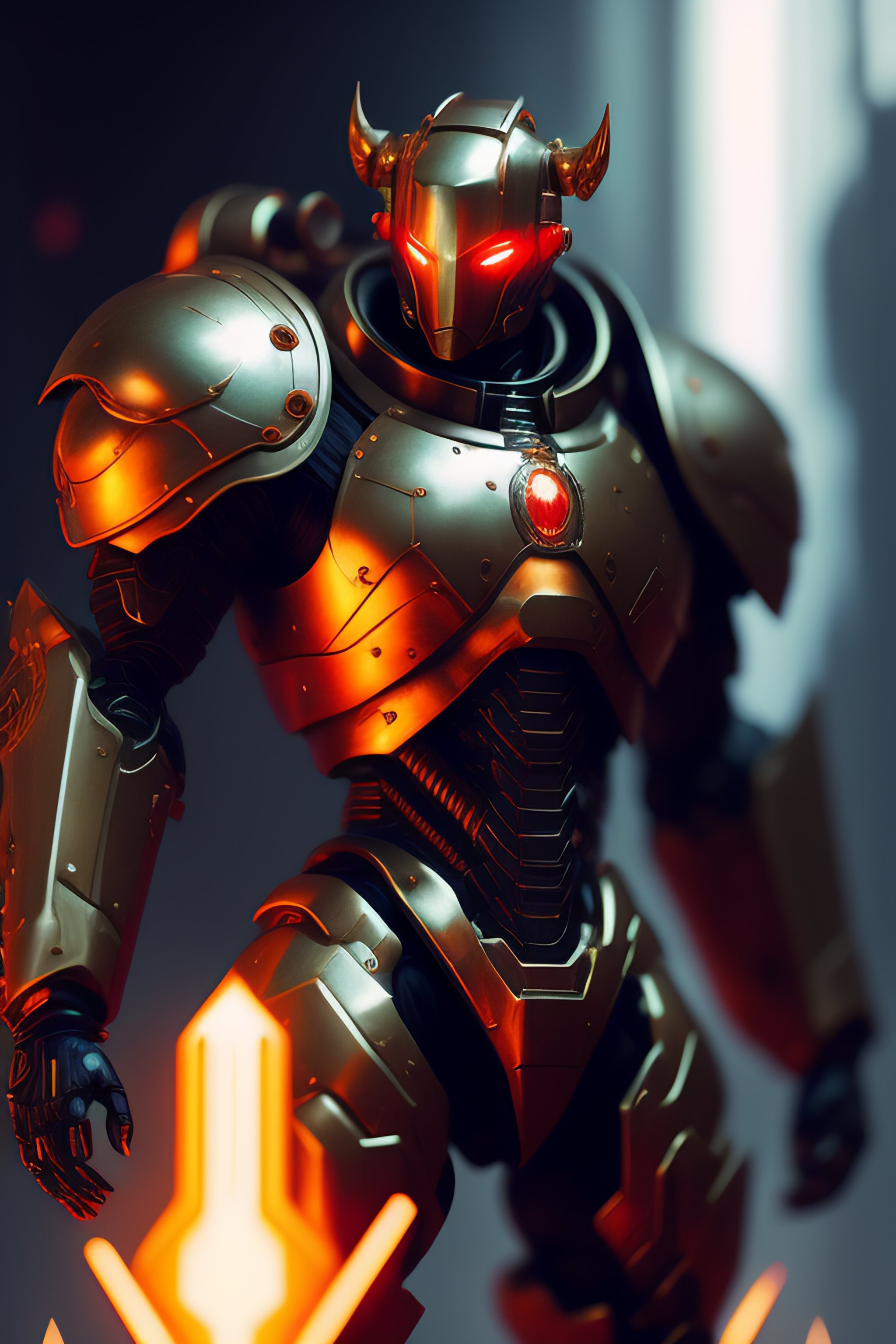 Lexica - Male Cyborg, warhammer 40k, full body shot, Horror, One Robot ...