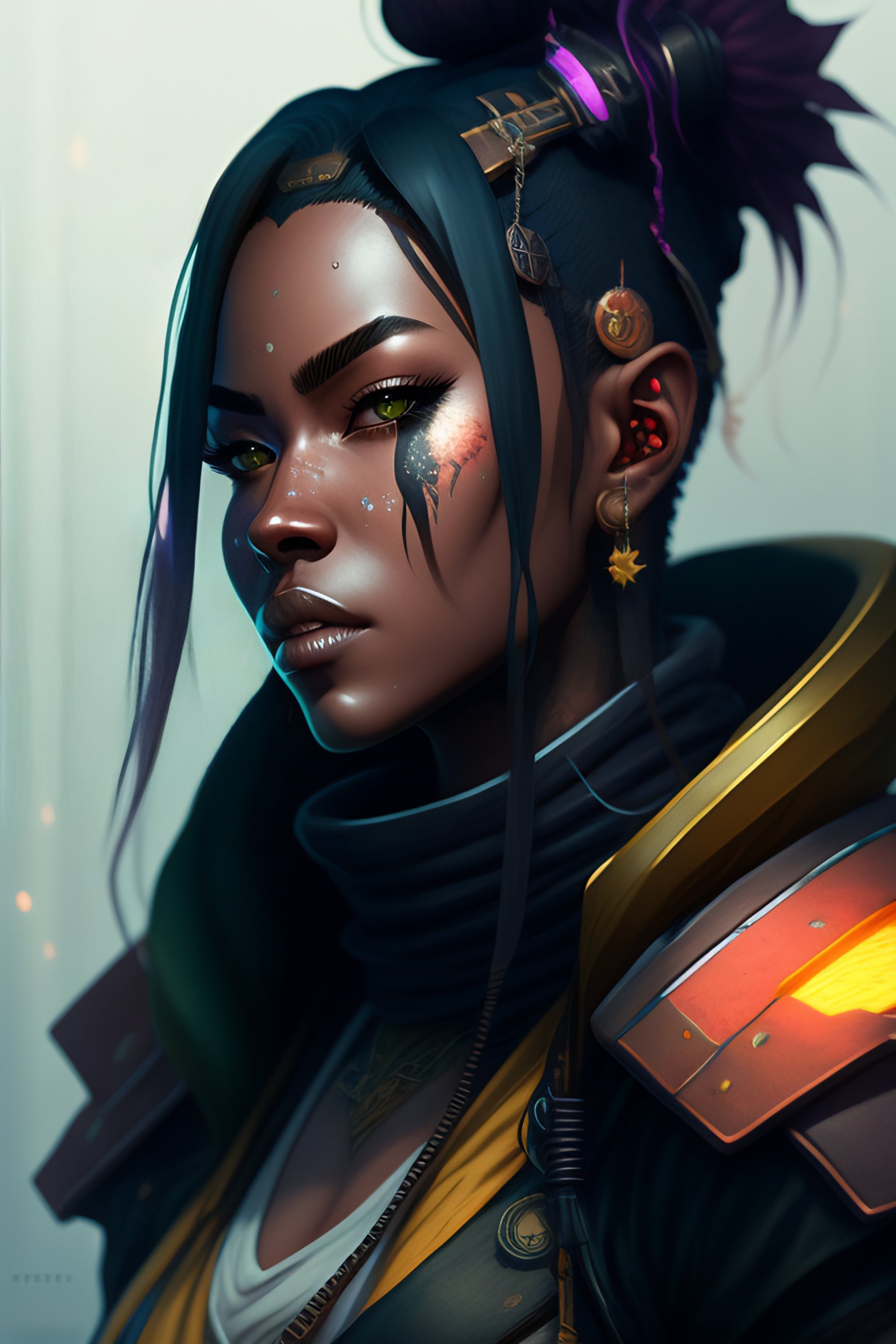 Lexica - A Spritesheet of a highly detailed cyberpunk orc warrior .By ...