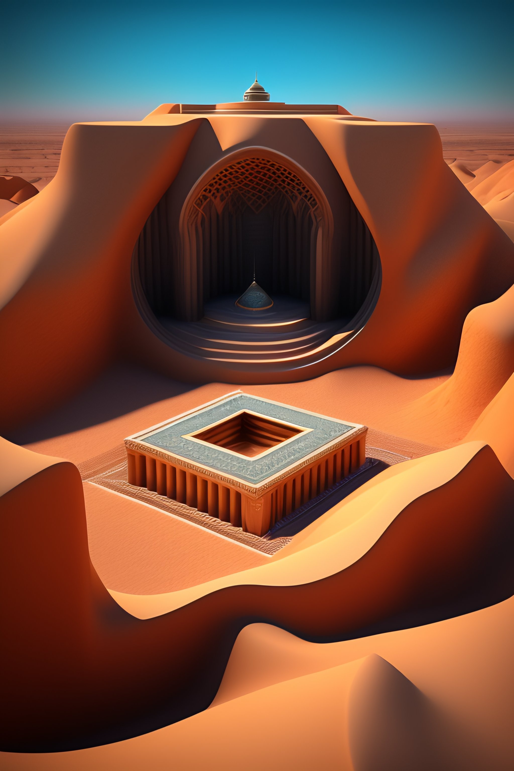 Lexica - Isometric 3d blender render of anitkabir