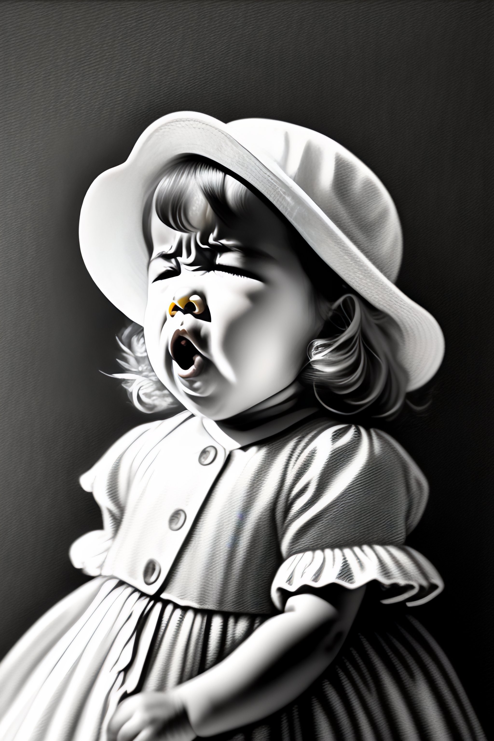 Lexica - Line drawing of girl sneezing by Durero