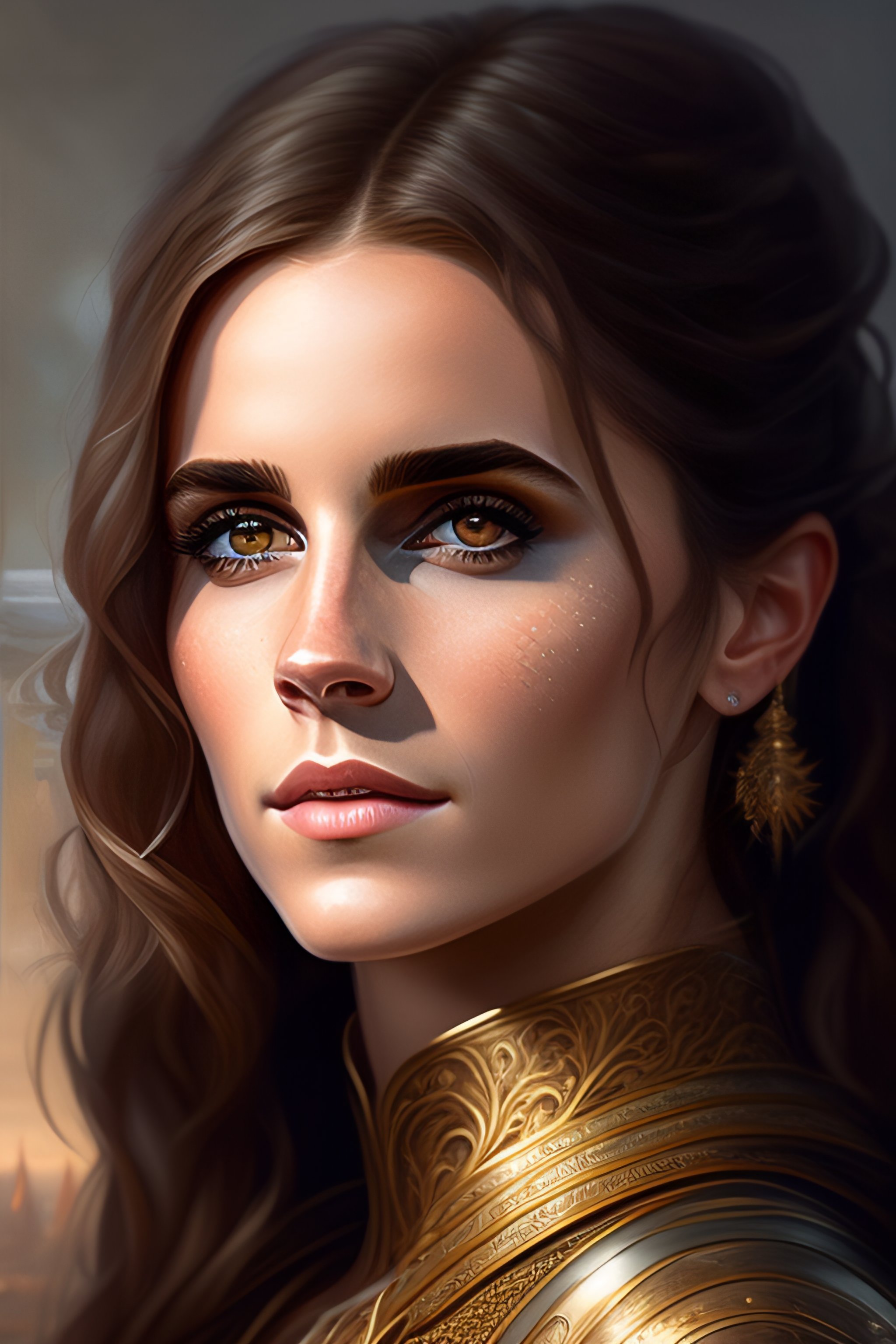 Lexica - Full potrait of thin muscular Emma watson and powerful ...