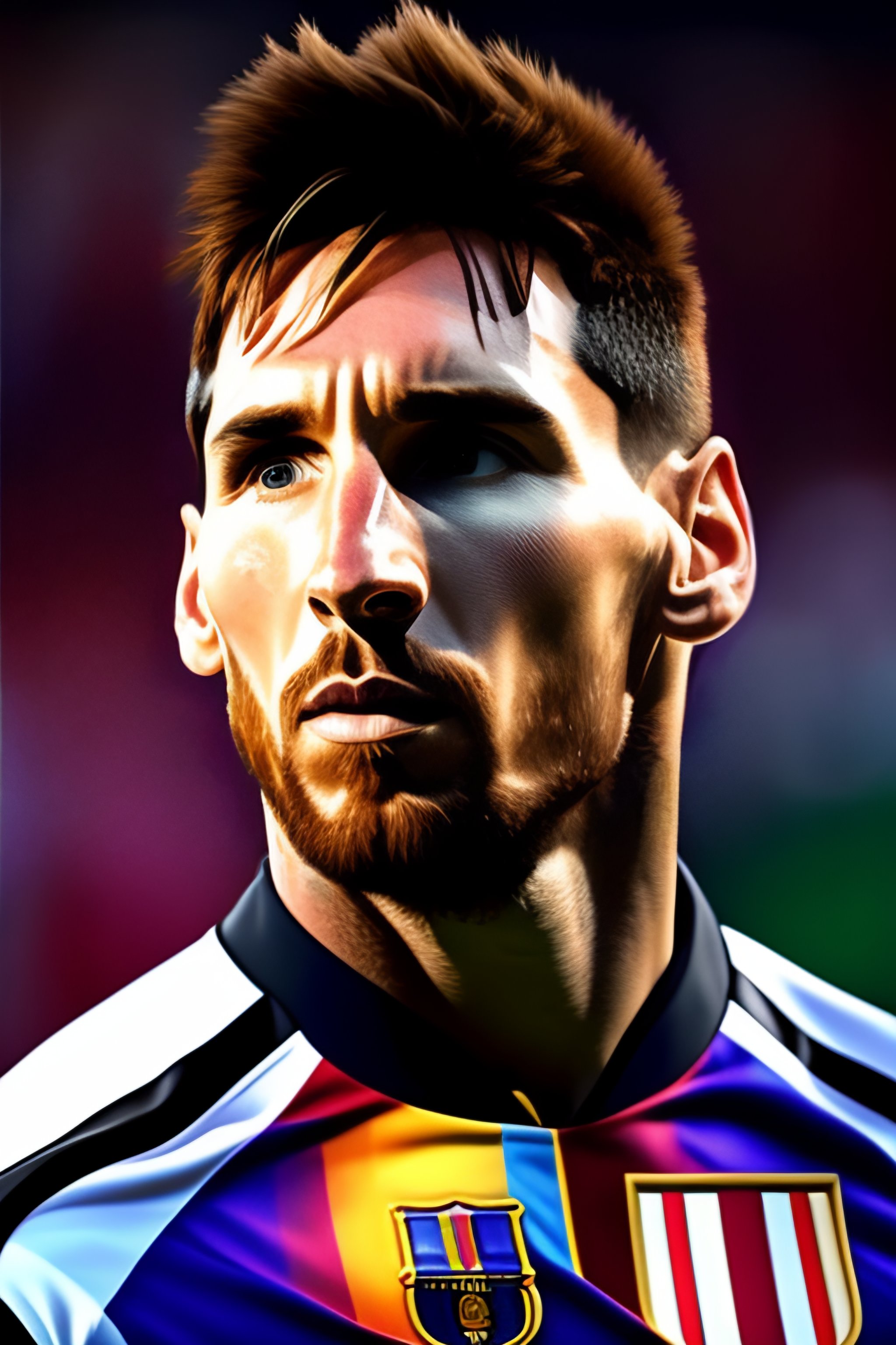 Lexica - Face lionel messi warrior