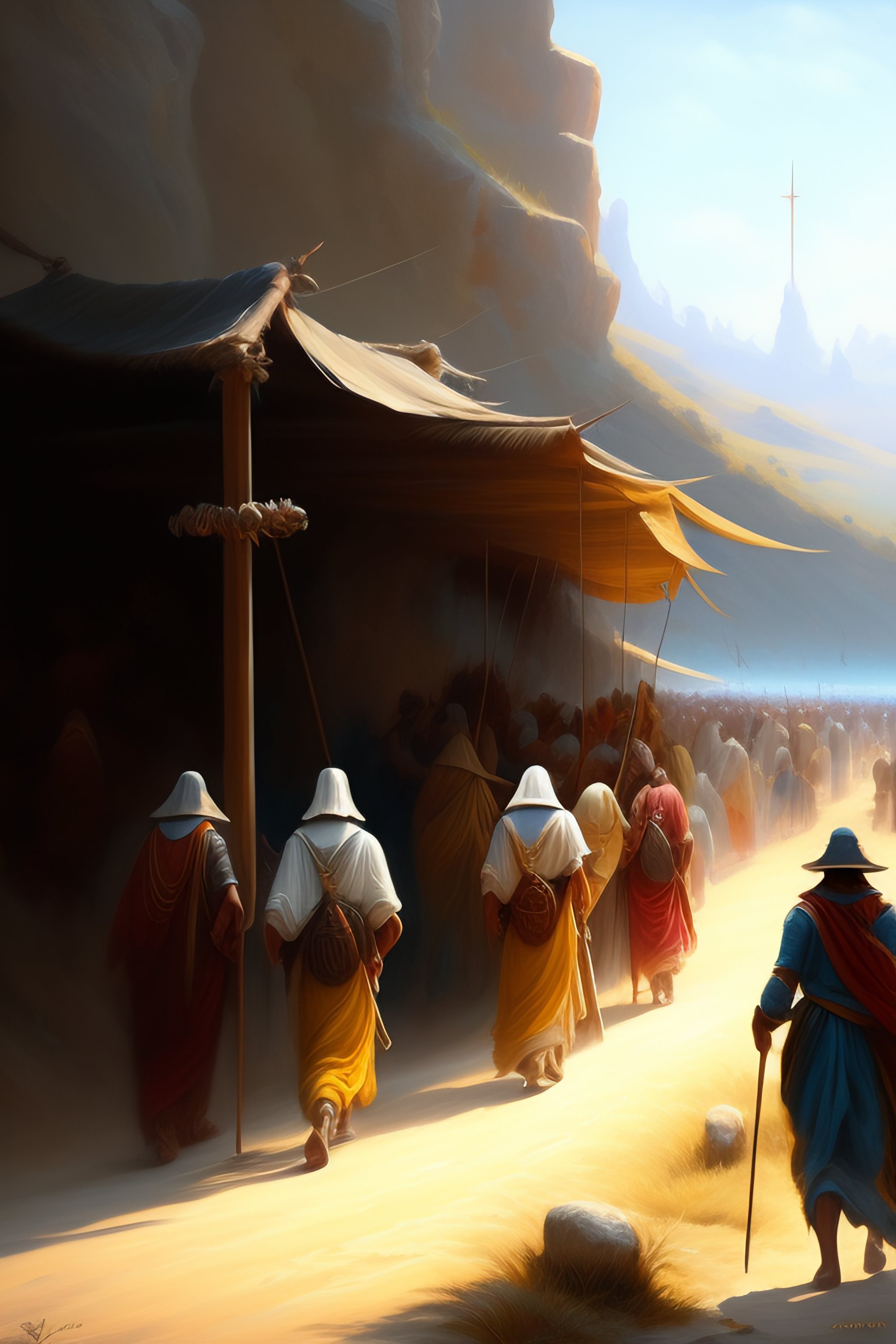 Lexica - Jewish exodus painting, artstation, poor people