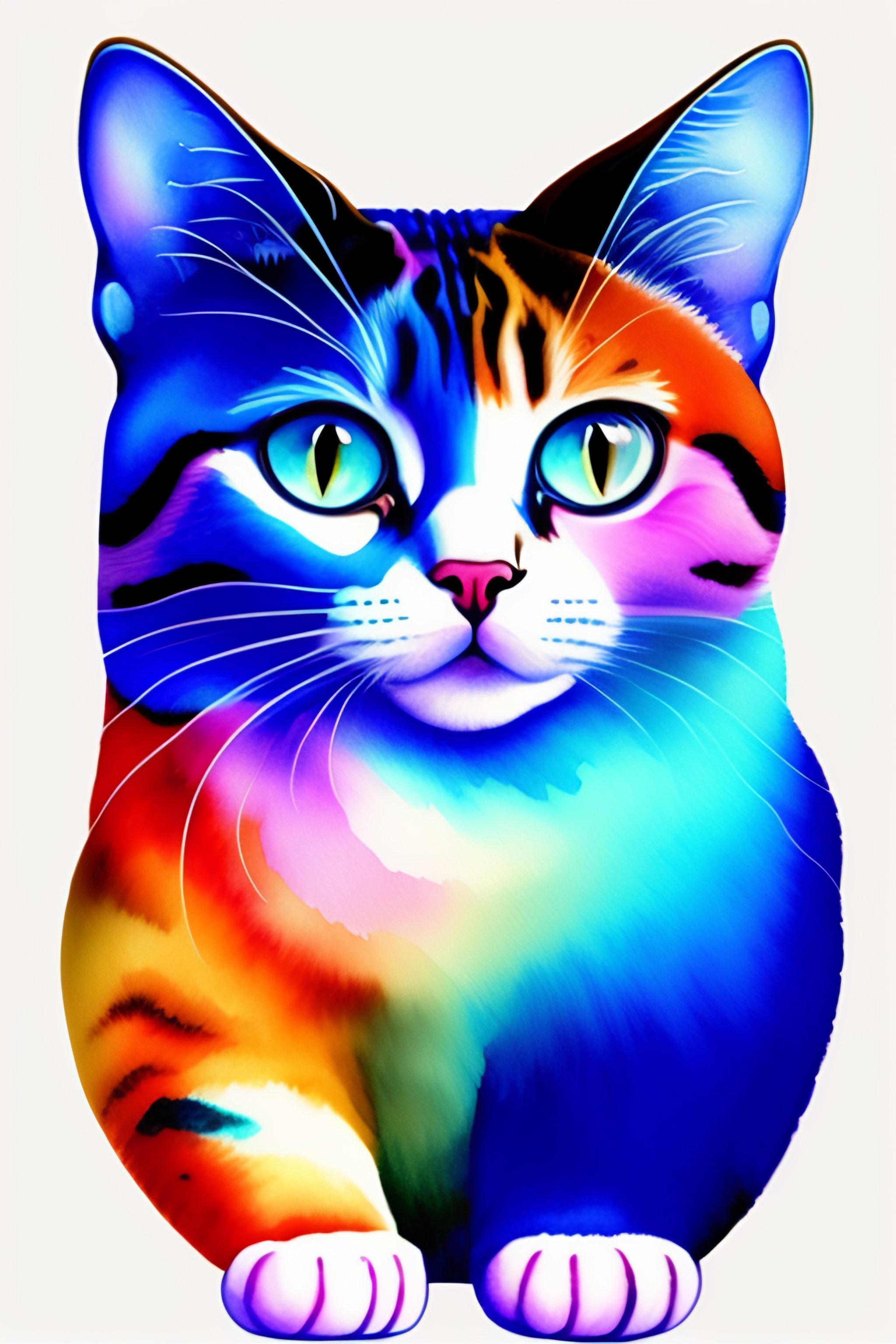 Lexica - Watercolor clipart, cute adorable cat, white background ...