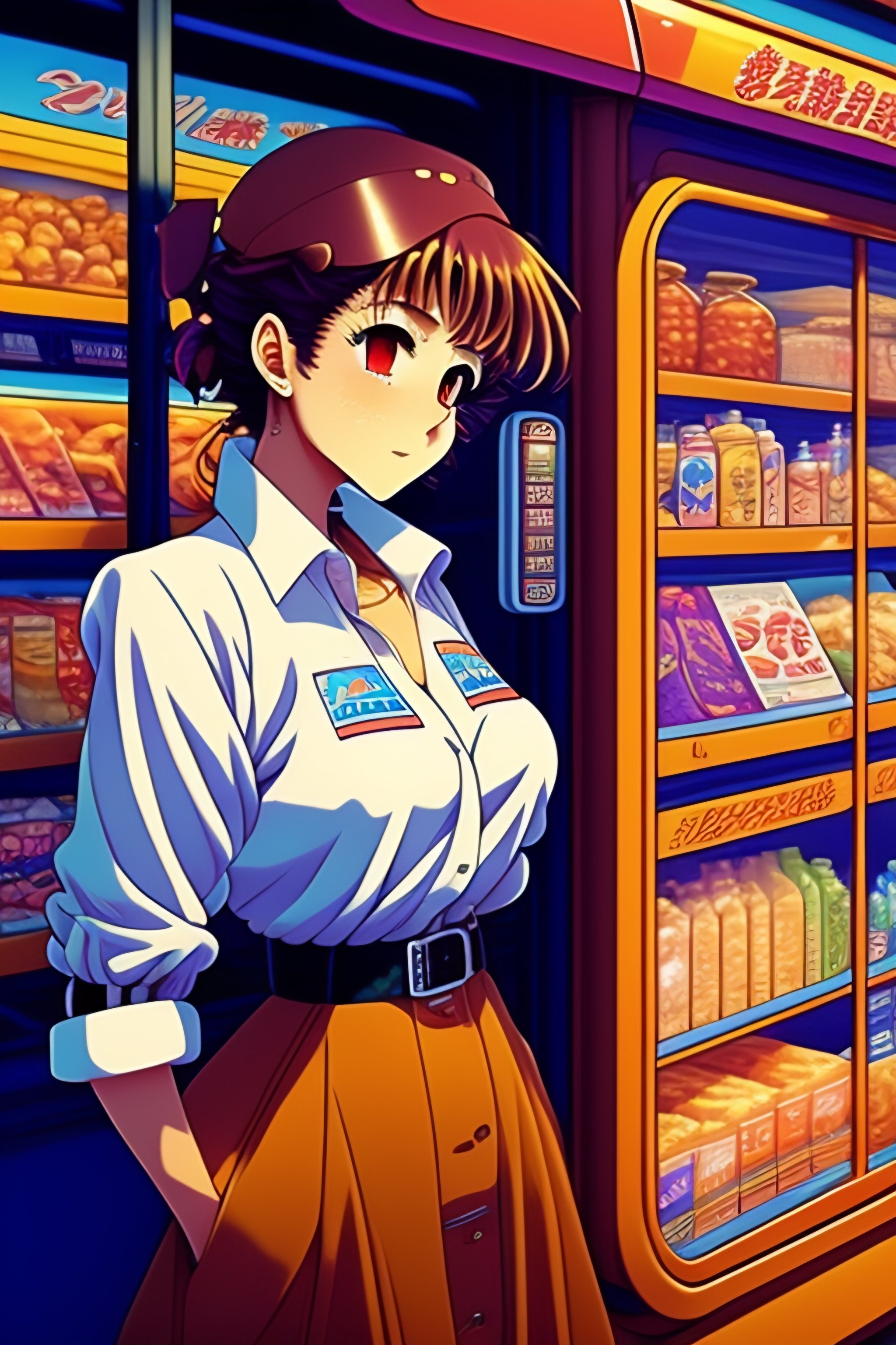 Lexica - In the style of 90's vintage. anime art of a model inside a ...