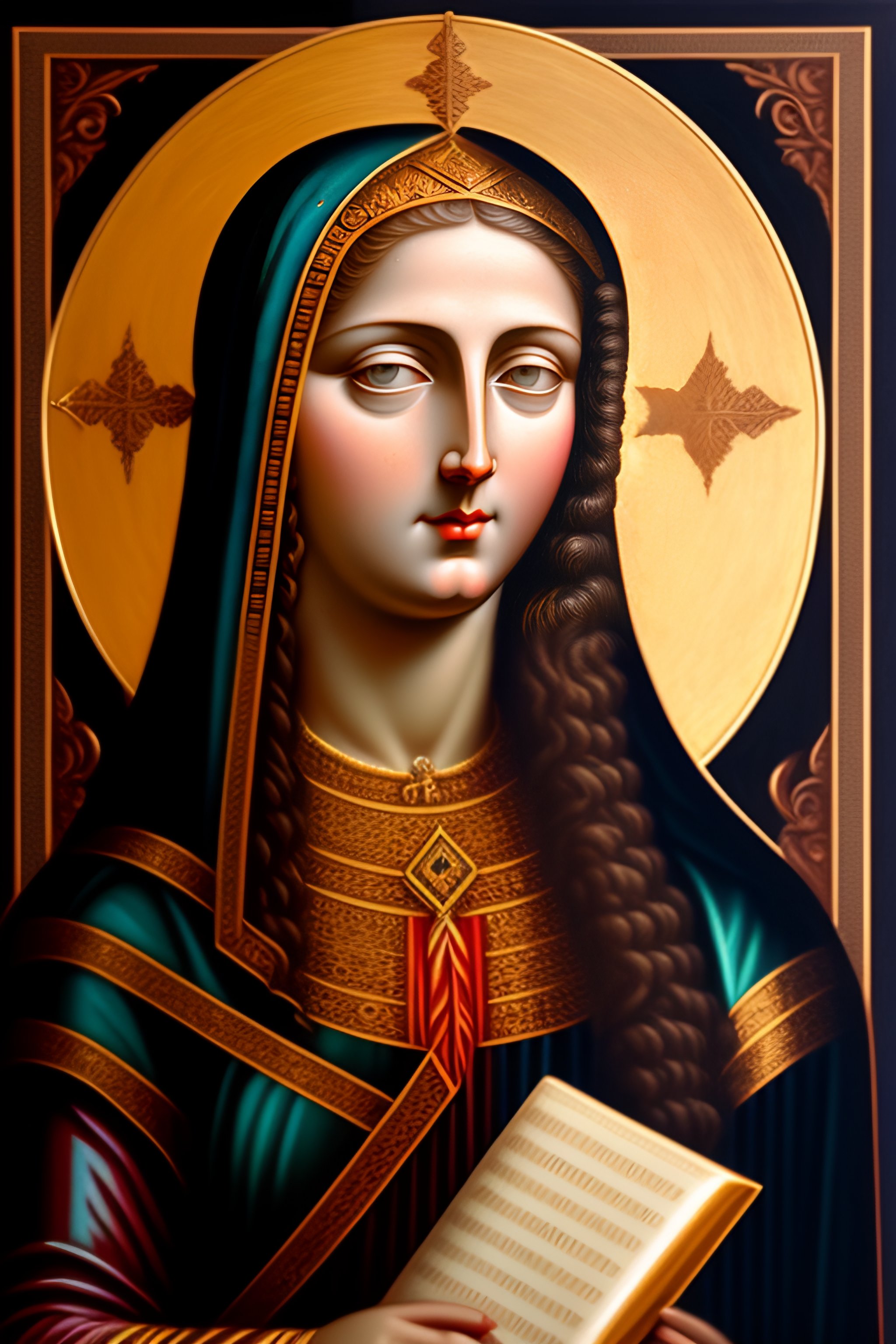 Lexica - Female saint icon renaissance high detail