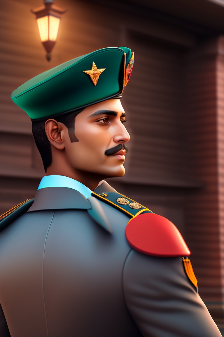 Lexica - A man wearing Indian Army uniform and have stethoscope around ...