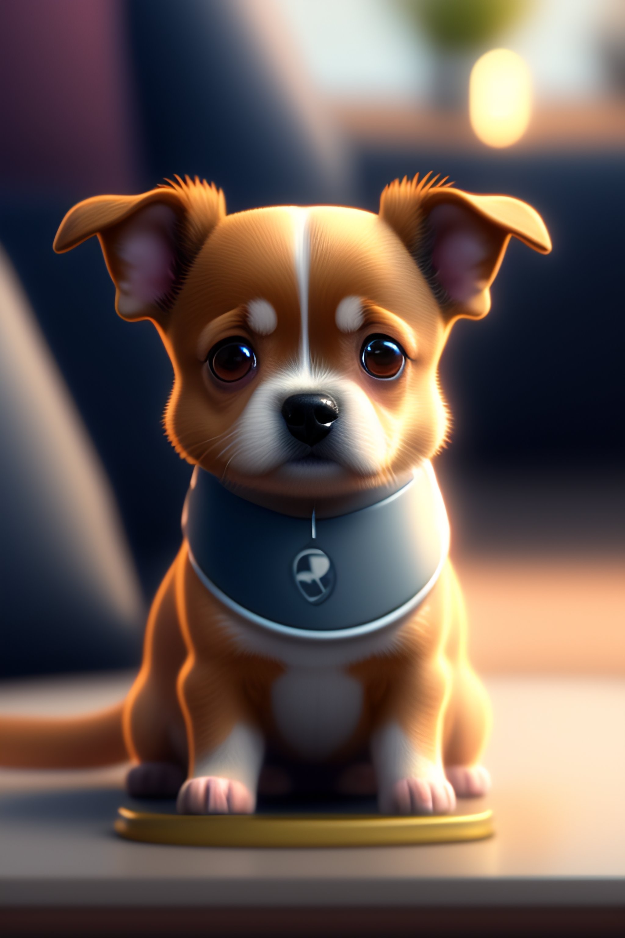 Lexica - Cute small humanoid dog sitting in front of laptop ,unreal ...