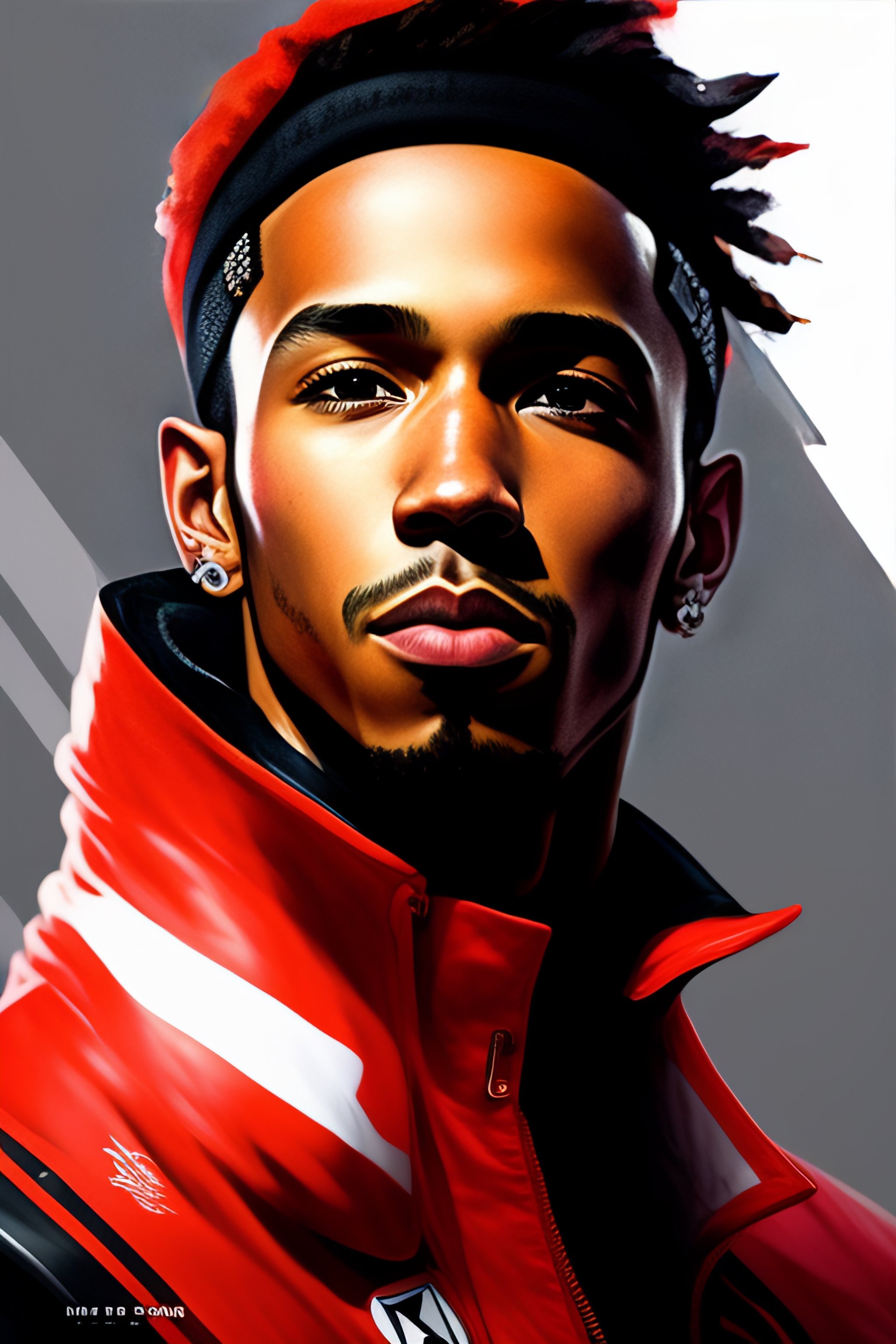 Lexica - Highly detailed portrait of Lewis Hamilton, by Dustin Nguyen ...