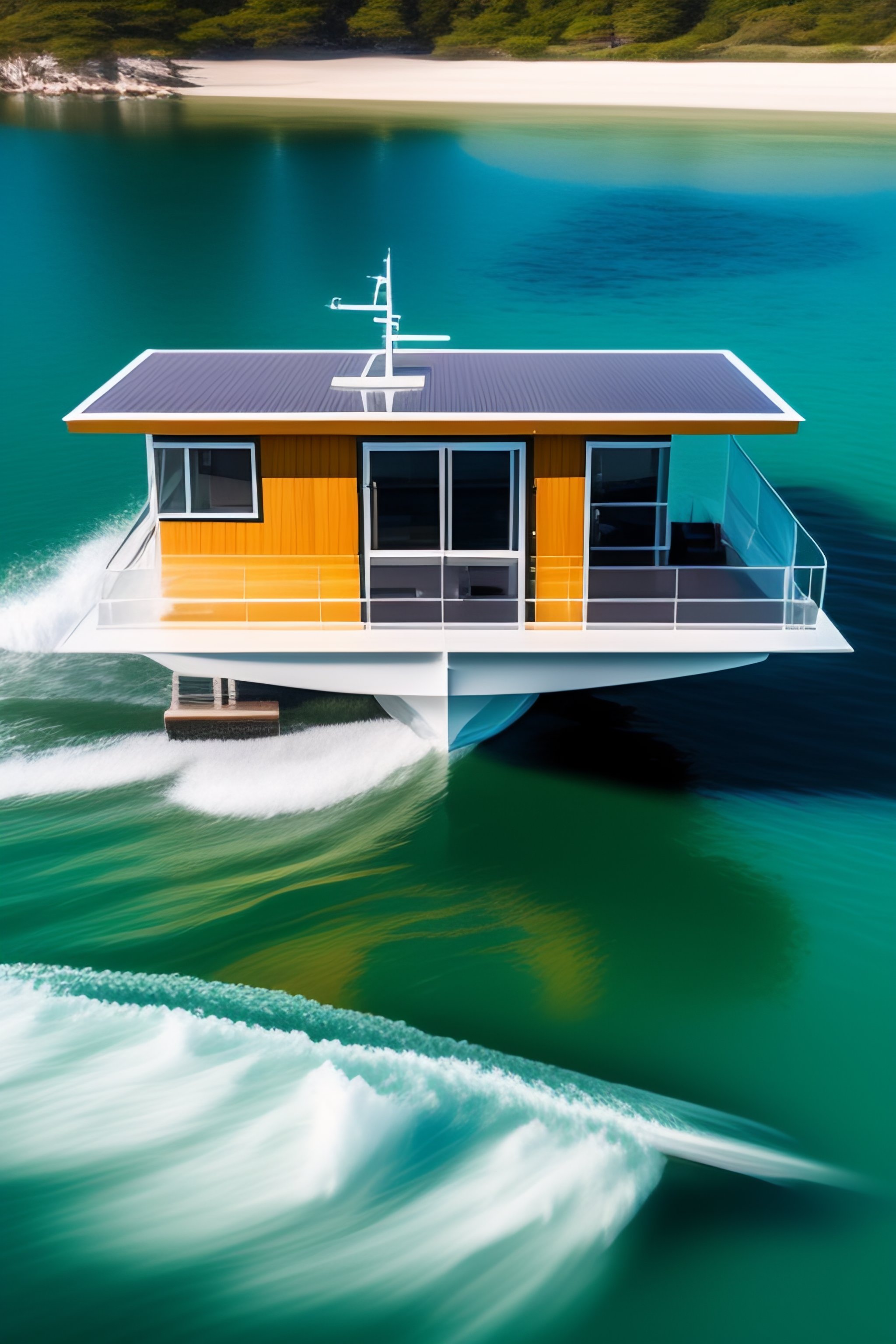 Lexica - 25 foot wide hydrofoil water vehicle house