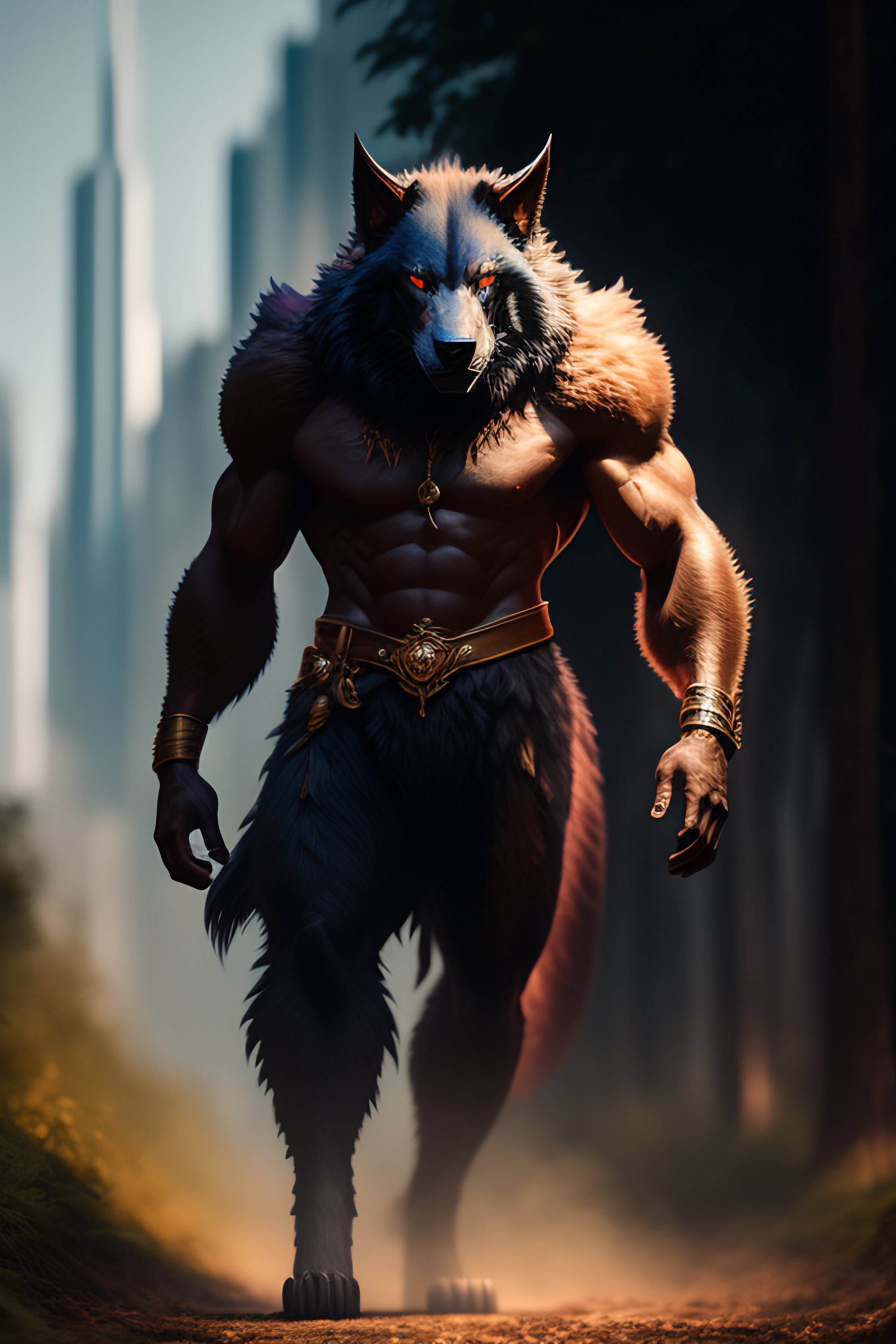 Lexica - A Brazilian Werewolf moster walking through the São Paulo ...