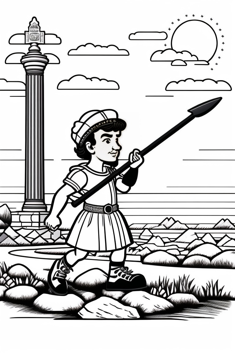 Lexica - David and goliath bible in cartoon for children to color ...