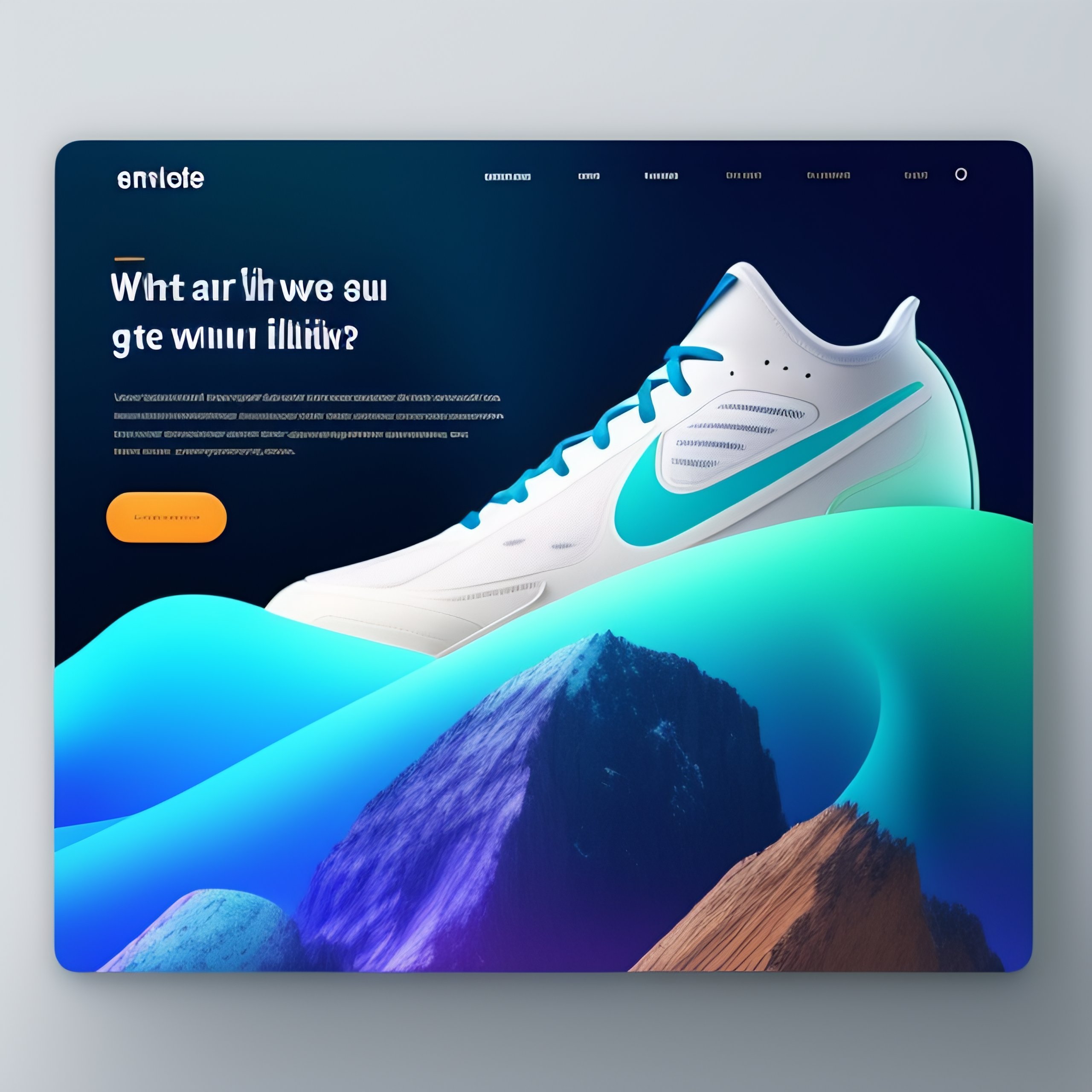 Lexica - Create a landing page hero section for a shoe brand, white ...