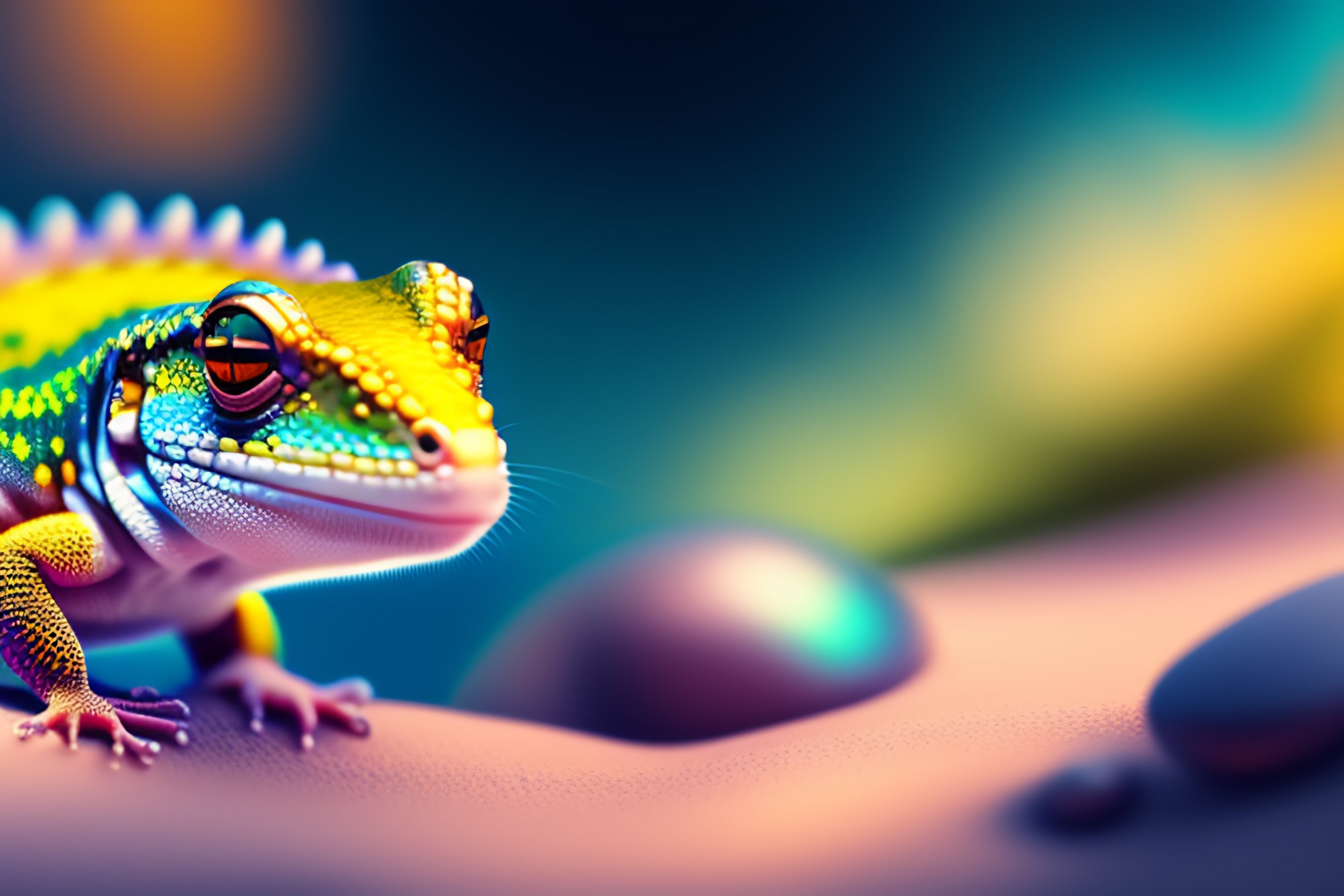 Lexica - Ultra hd! realistic, chrome, cute gecko, pastel, dreamy ...