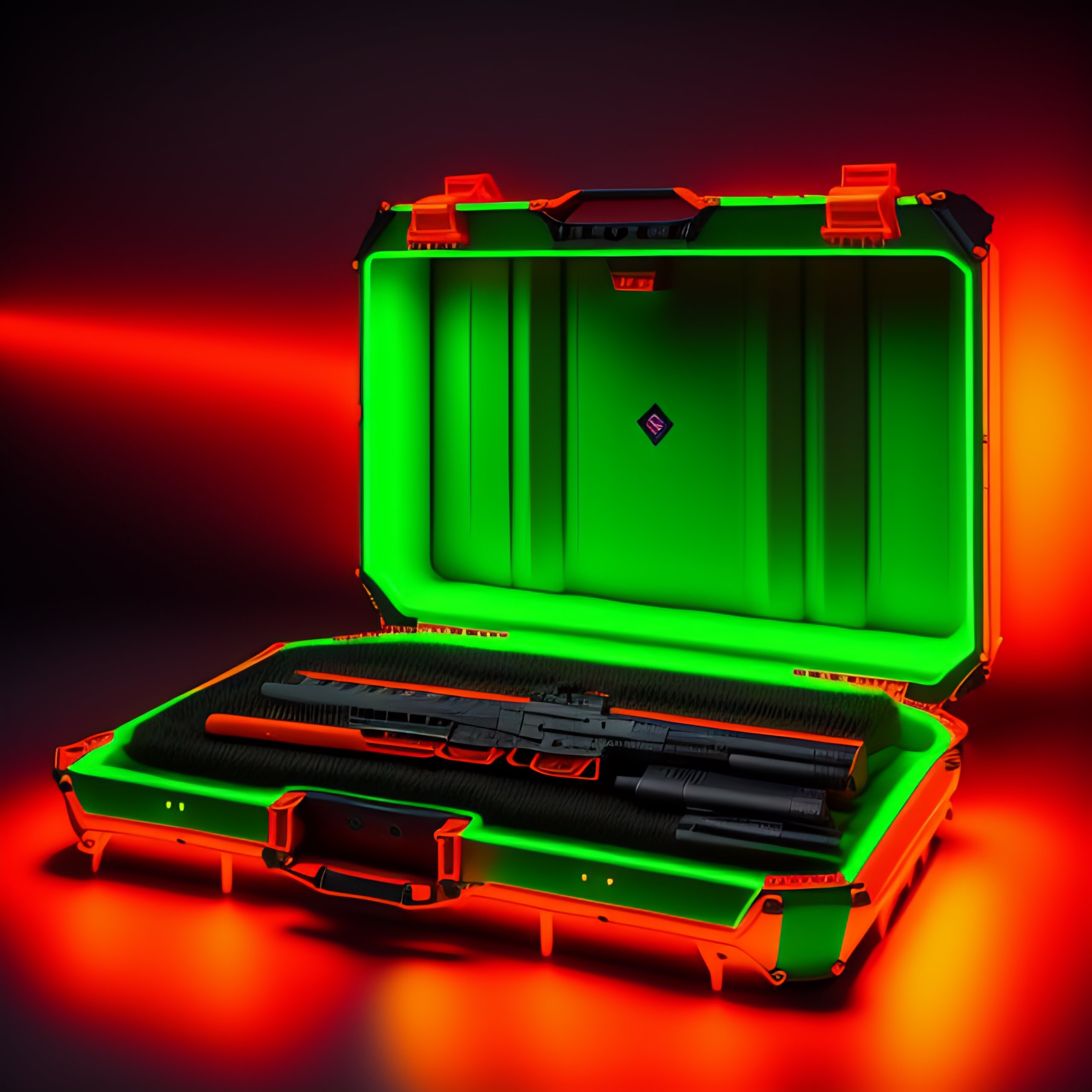 Lexica - CS-GO deluxe big gun box case, hollographic orange and green ...
