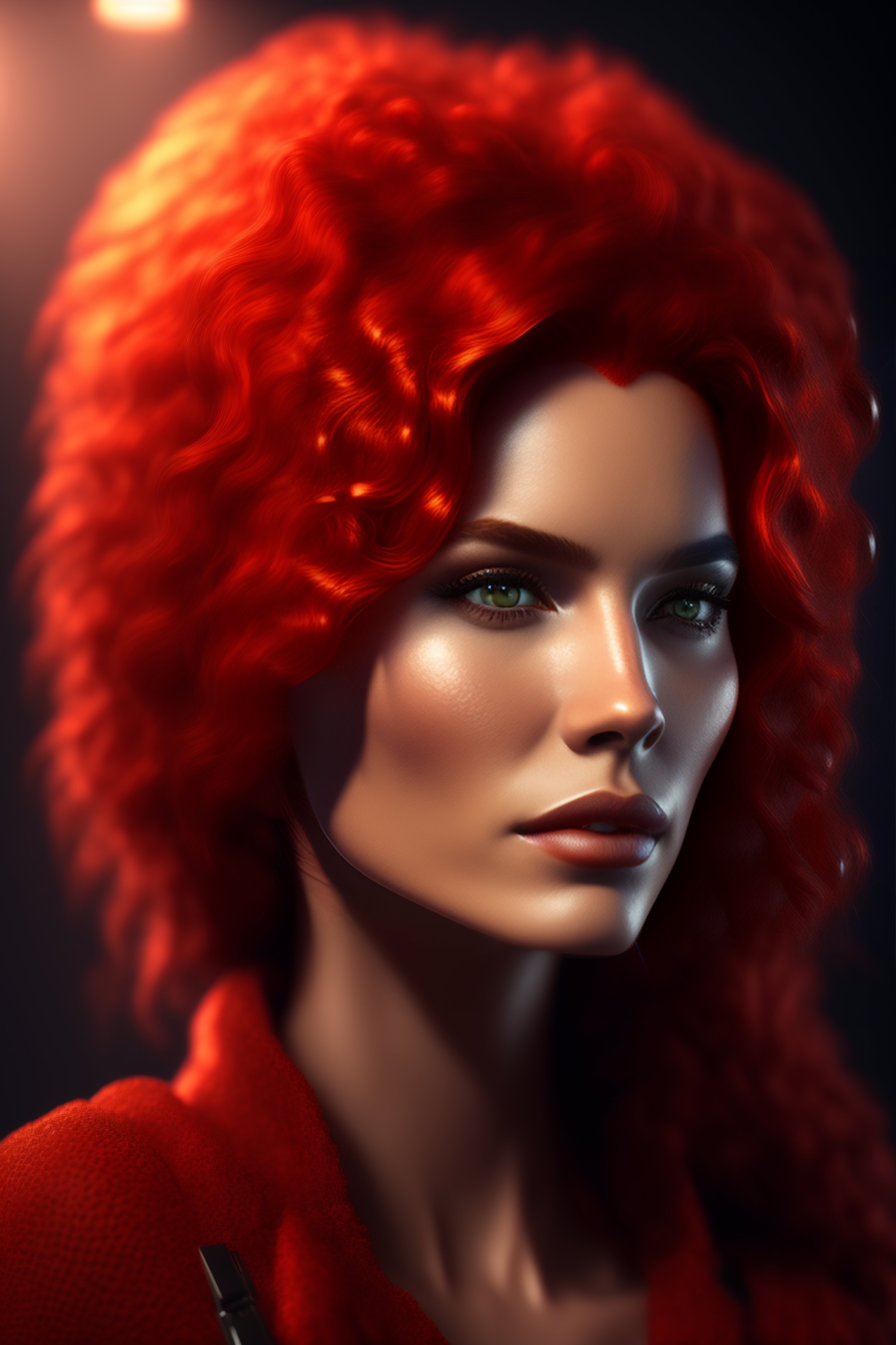 Lexica - The neural network draws itself,unreal engine red - haired ...