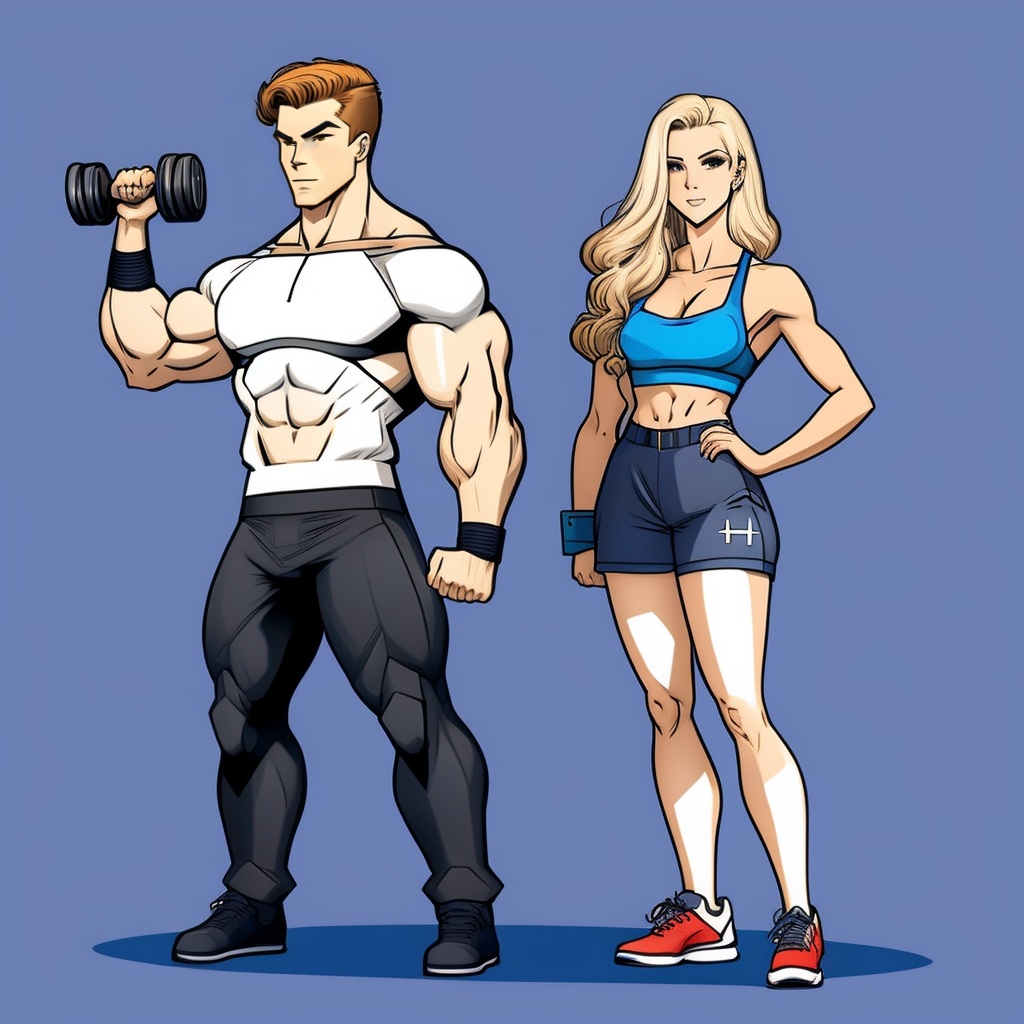 Lexica - Strong dark-haired boy with a dumbbell in his hands, looking and offering the dumbbells ...