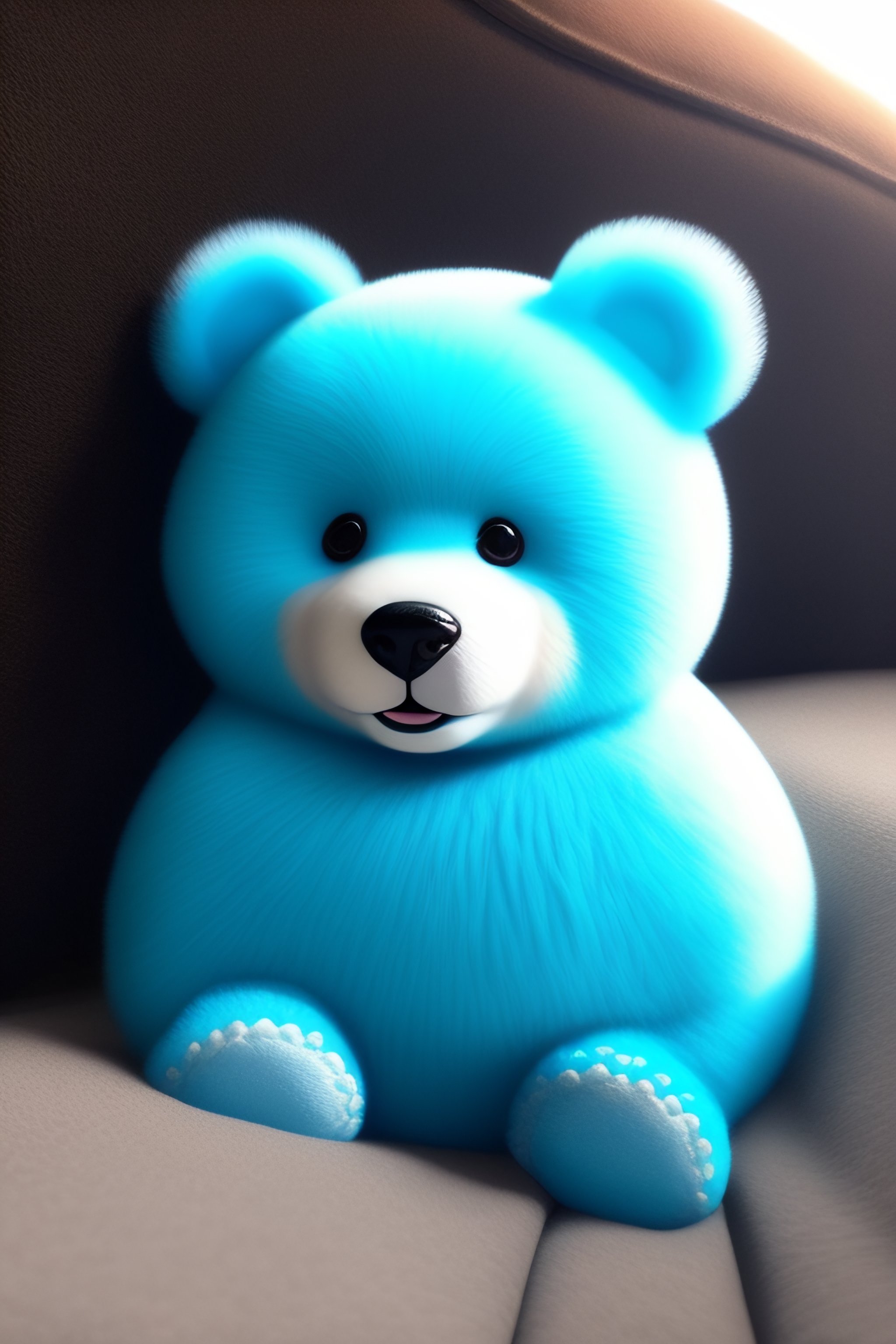 Lexica - Barnoo is a small, extremely cute, loveable, furry bright blue bear with a big oval ...