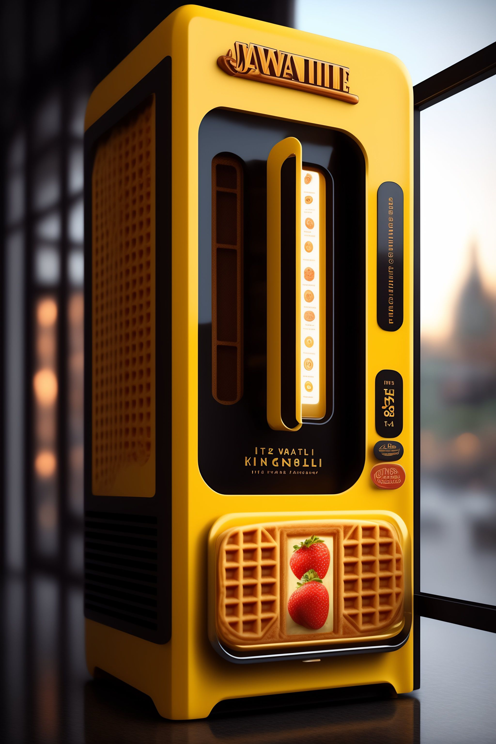 Lexica - A waffle vending machine for breakfast, cute. Concept art ...