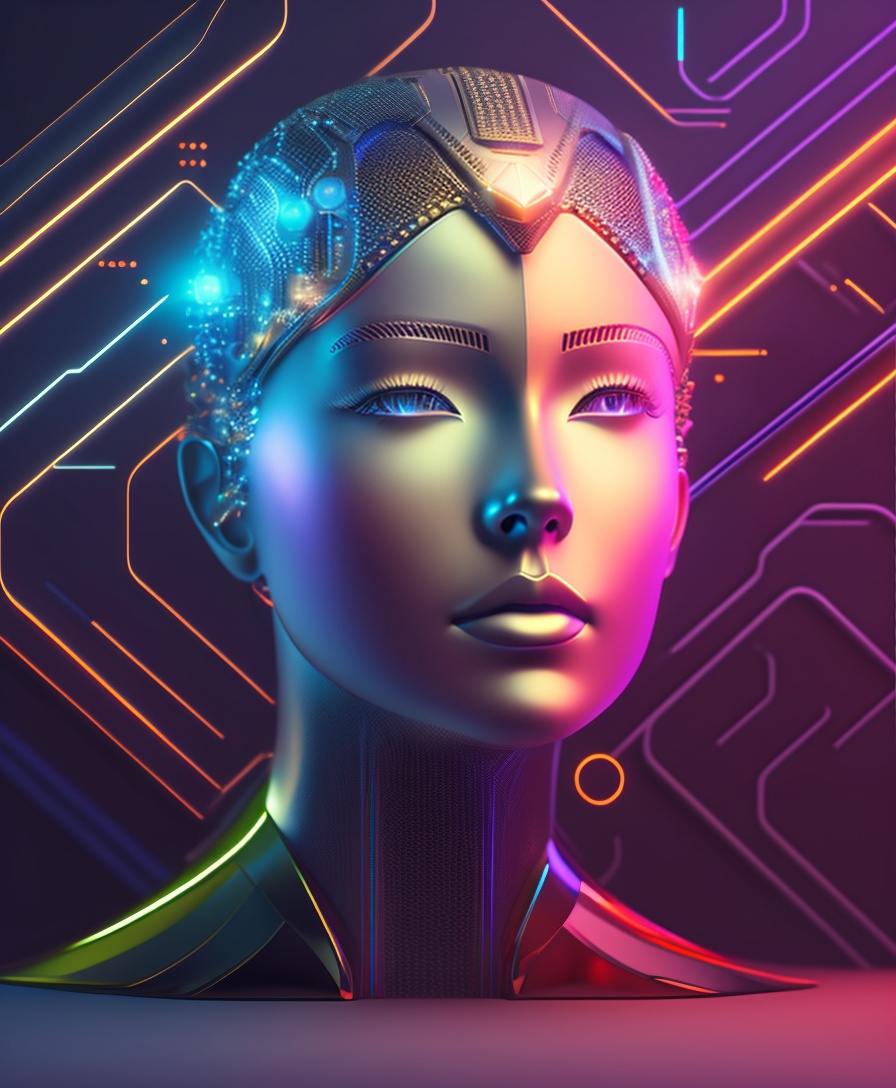 Lexica - Futuristic Ai and human friendly interaction . 3d flat ...