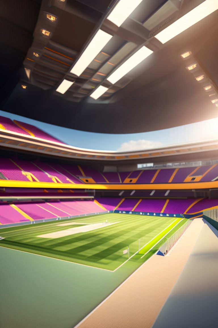 Lexica - Cricket stadium indoors, ground and pitch, octane render, top ...