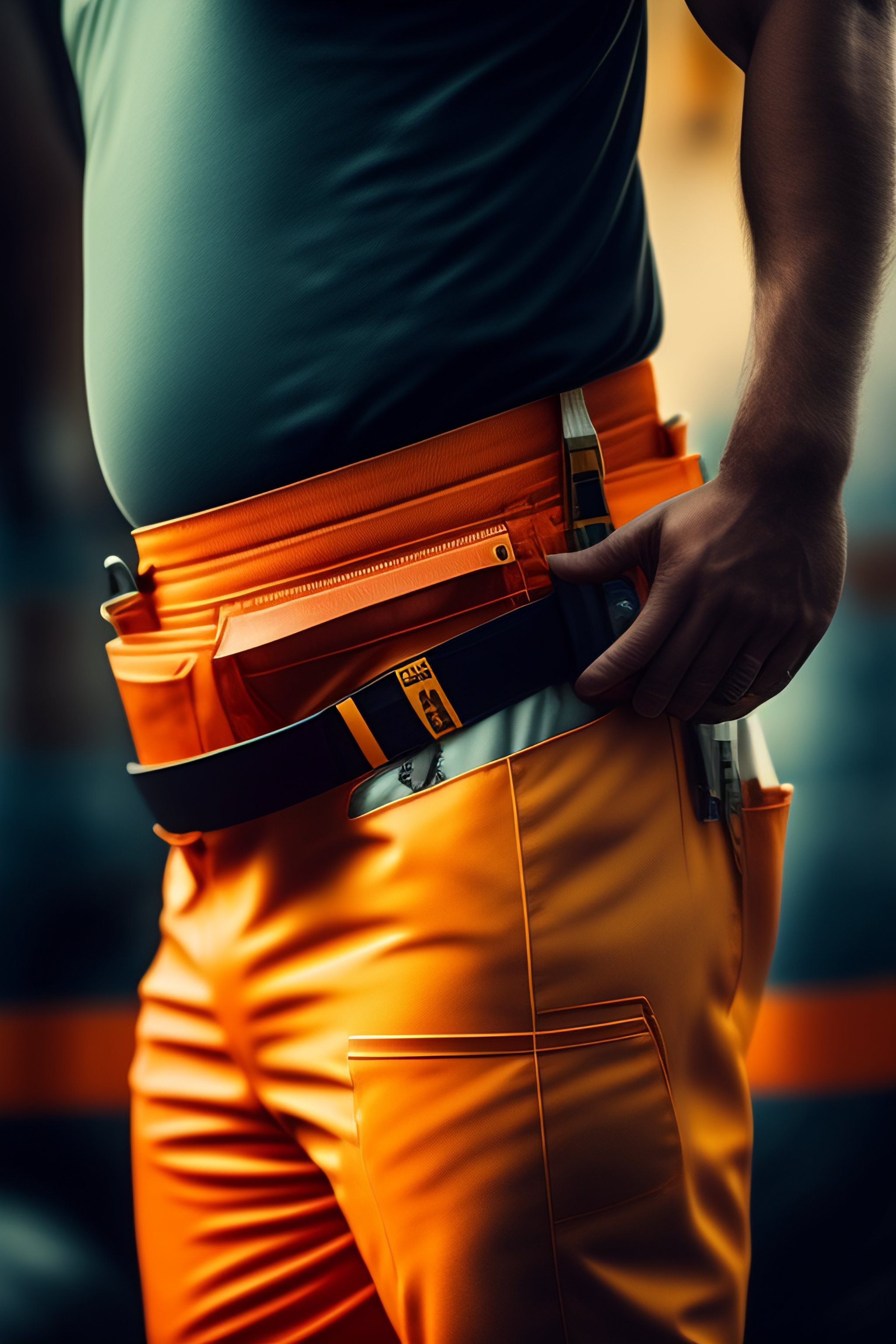 Lexica - A construction worker, with a (large belly)++++++, amateur photo