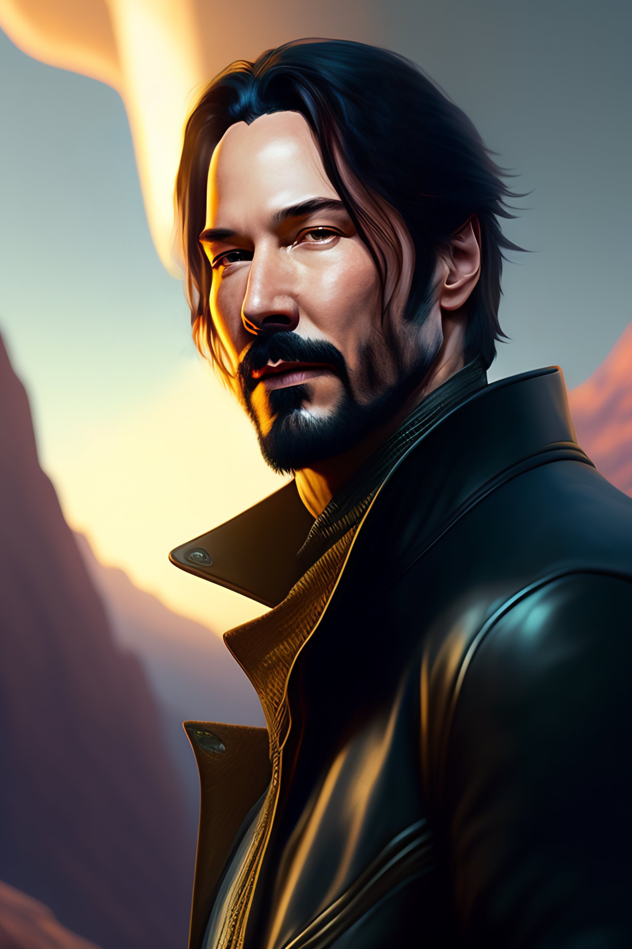 Lexica - Highly detailed portrait of keanu reeves, stephen bliss ...