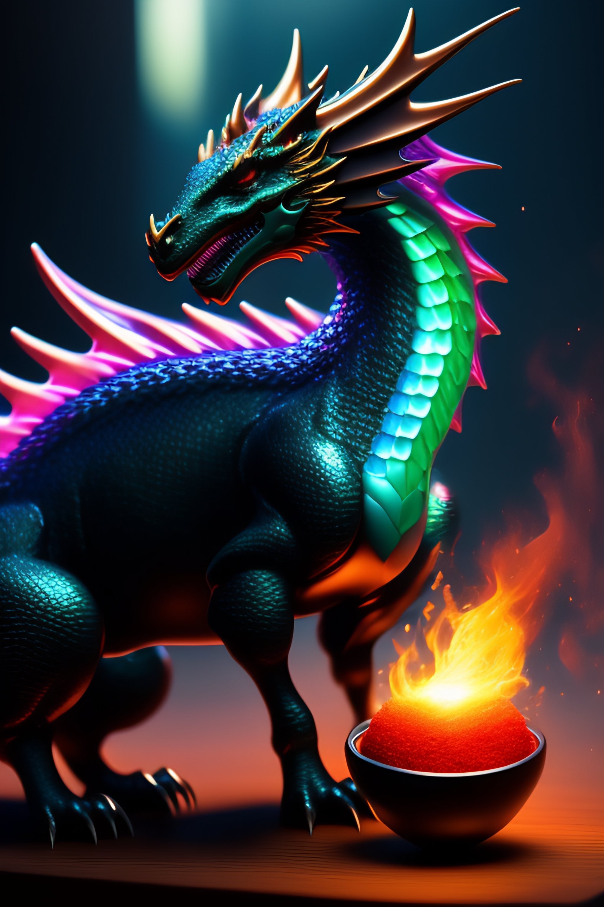 Lexica - A food meat, Shiny, hard, iridescent, dragon,