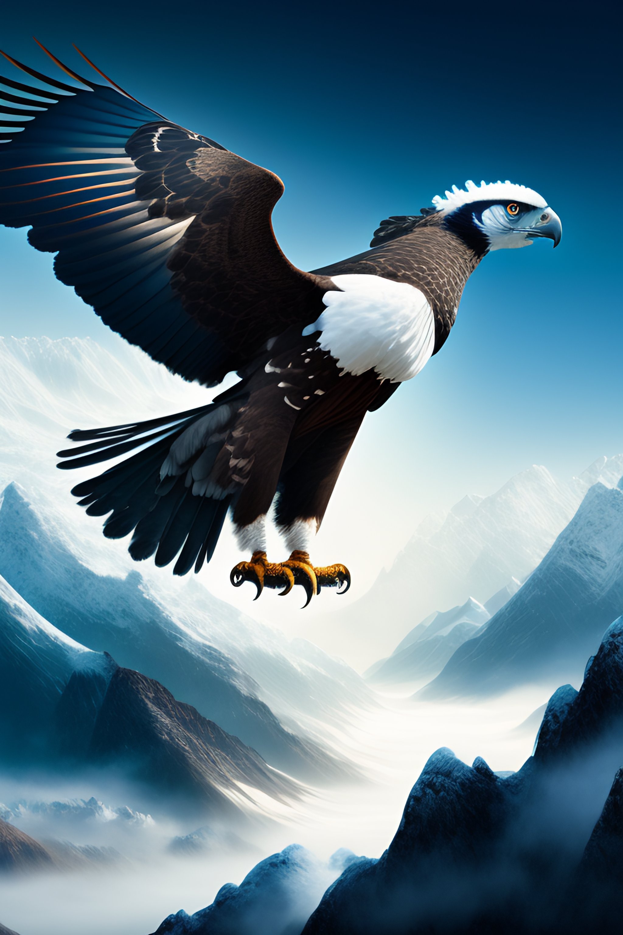 Lexica - Beautiful intricately detailed flying harpy eagle and Alaskan ...